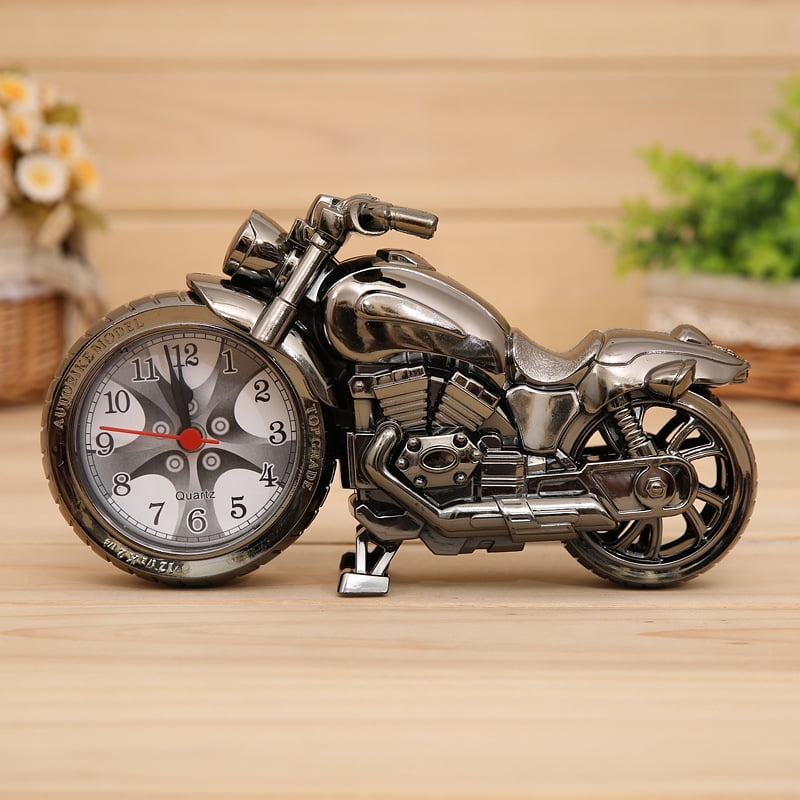 Motorcycle Alarm Clock Table Desk Time Clock Luxury Vintage Old Style ...