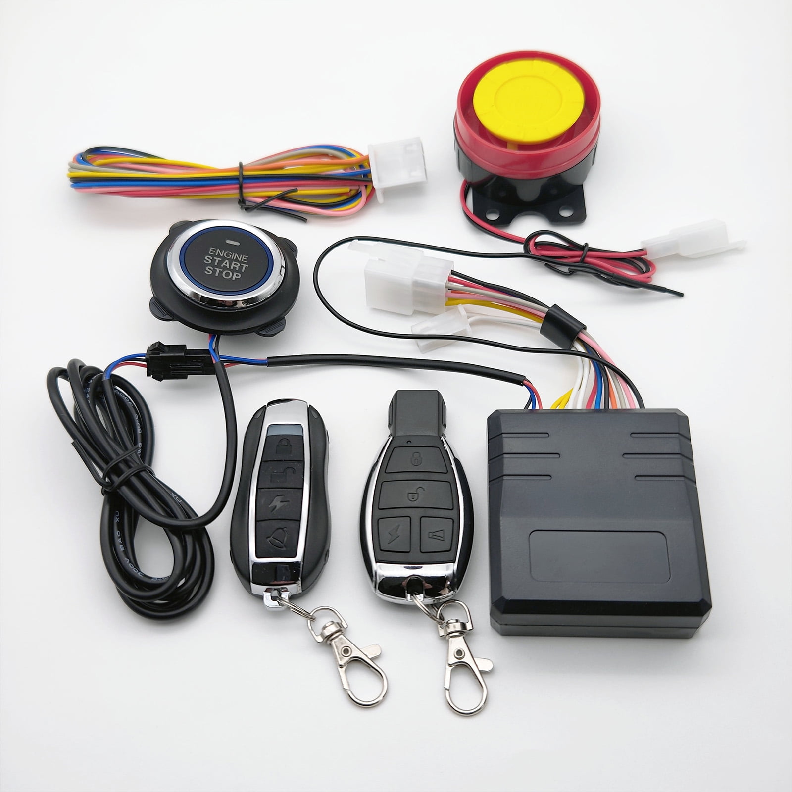 Motorcycle Alarm System, Burglar Anti Theft Alarm Device With 2 Remote ...