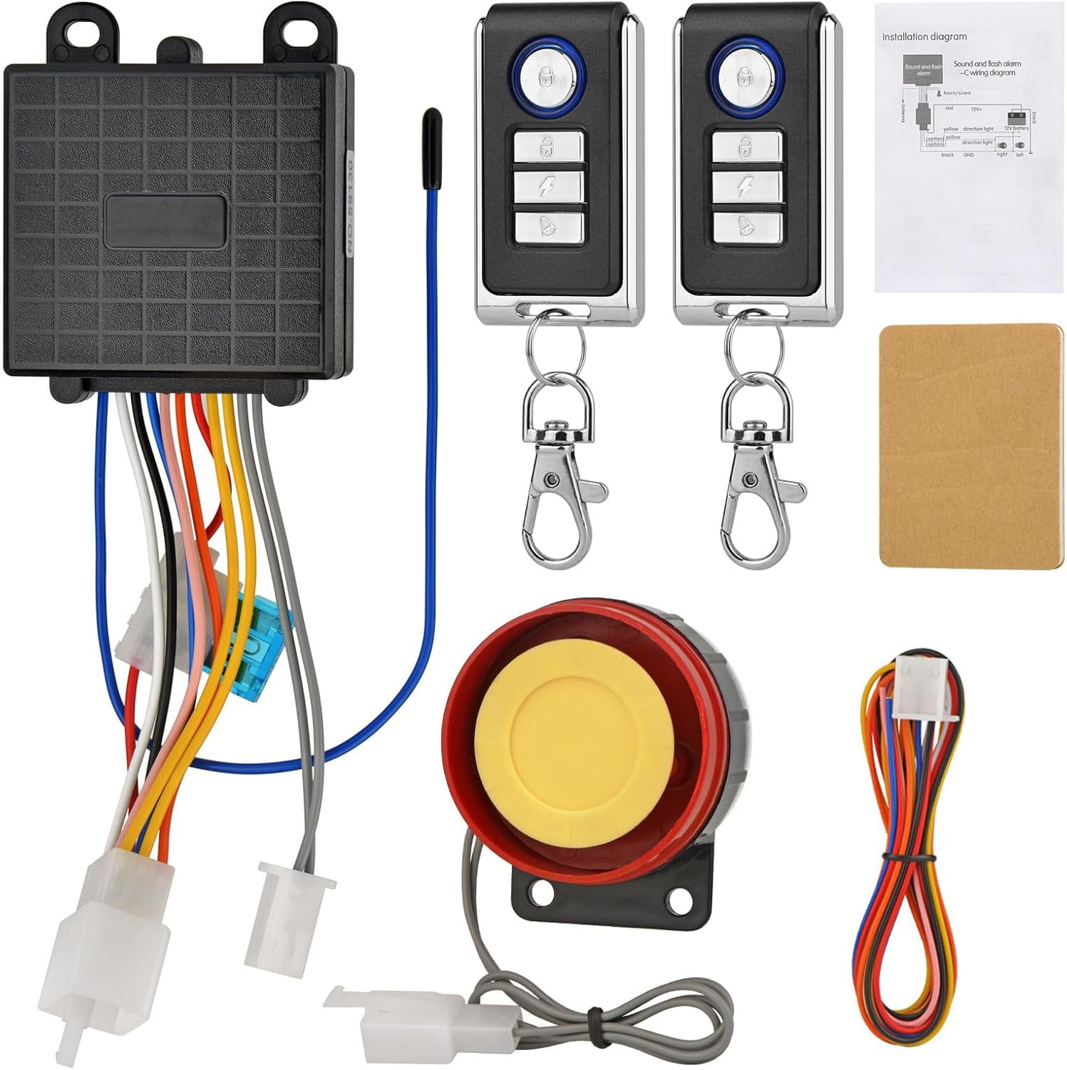 Motorcycle Anti-Theft Alarm Security System, Control Engine Start Bike ...