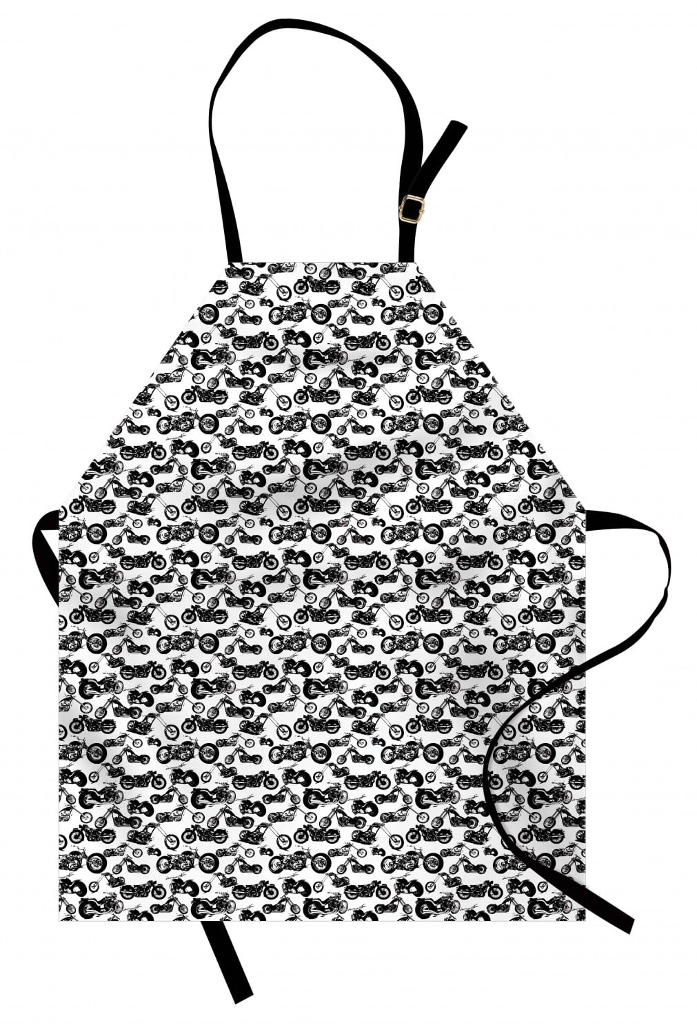 Motorcycle Apron Retro Chopper Pattern Monochrome Motorbike Design ...