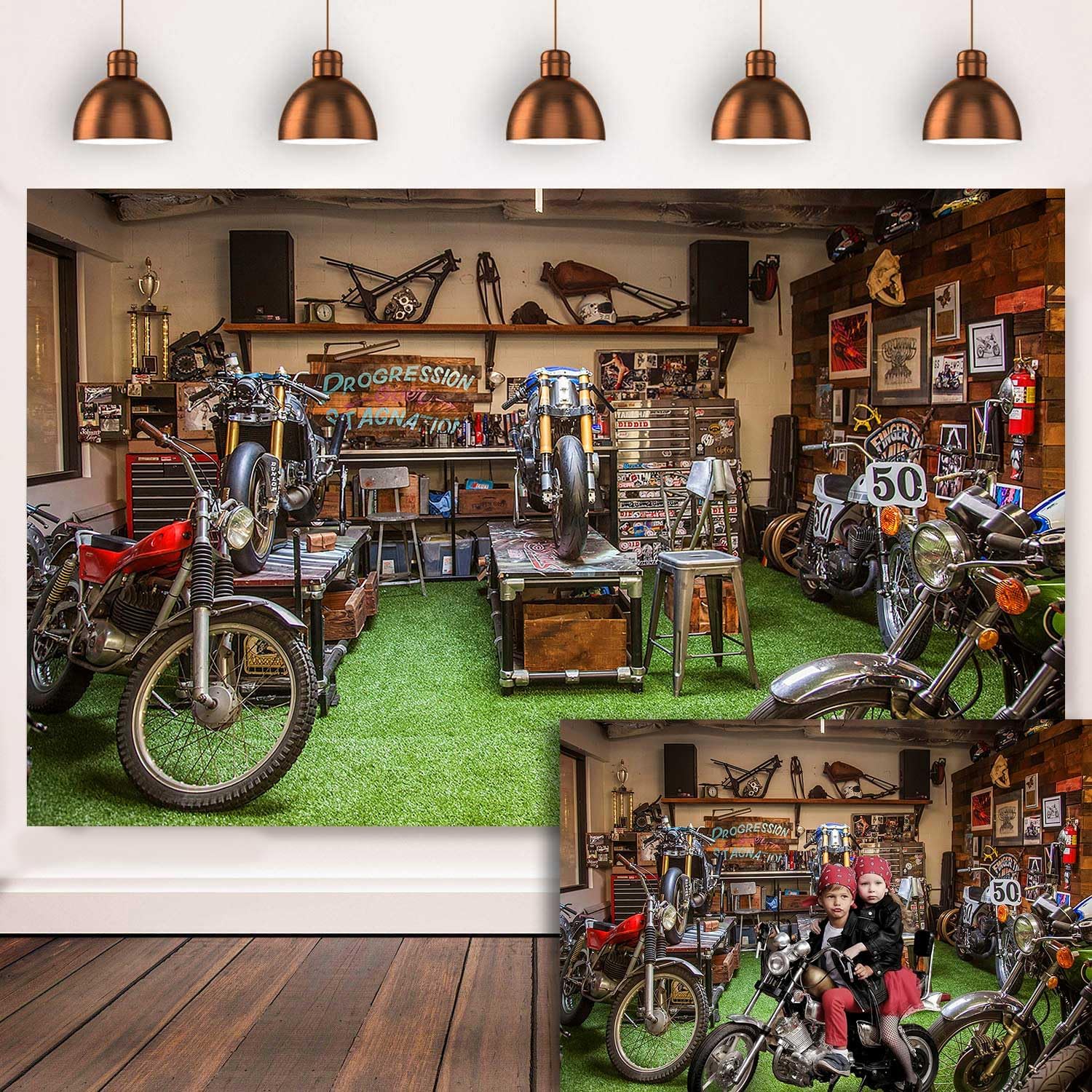 Motorcycle Backdrop for Photoshoot Vintage Dirt Bike Racing Champion ...