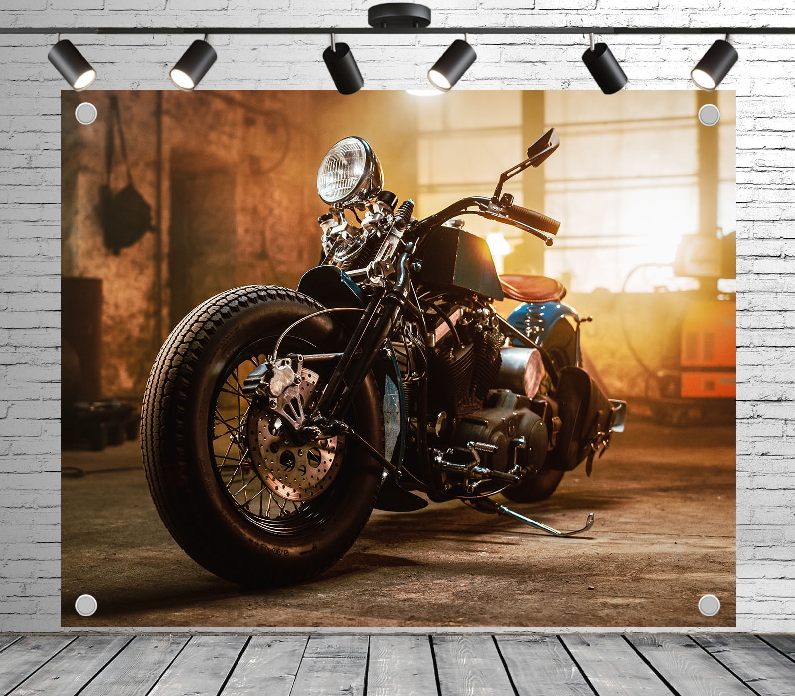 Motorcycle Backdrop, Polyester Fabric Banners Decorative Curtains for ...