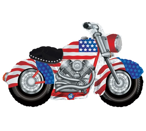 Motorcycle Balloon 47 x 27 Harley Patriotic USA Flag Birthday Bike Week ...