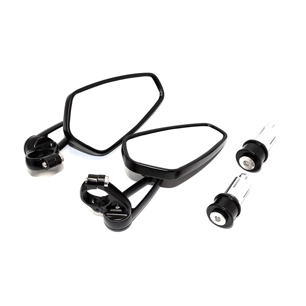 Motorcycle Bar End Mirrors, Aluminum Alloy & Anti-Glare Glass Lens for ...