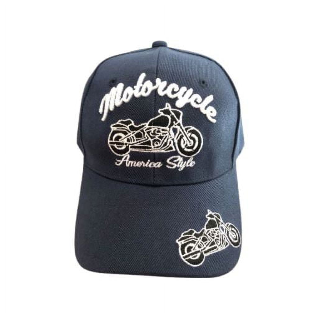 Motorcycle Baseball Cap Embroidered - Navy Color - Uni-Sex Style ...
