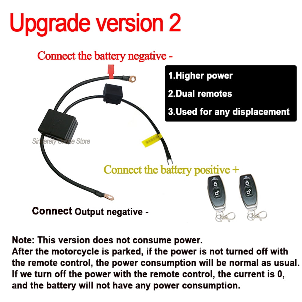 Motorcycle Battery Switches Wireless Remote Control Battery Disconnect ...