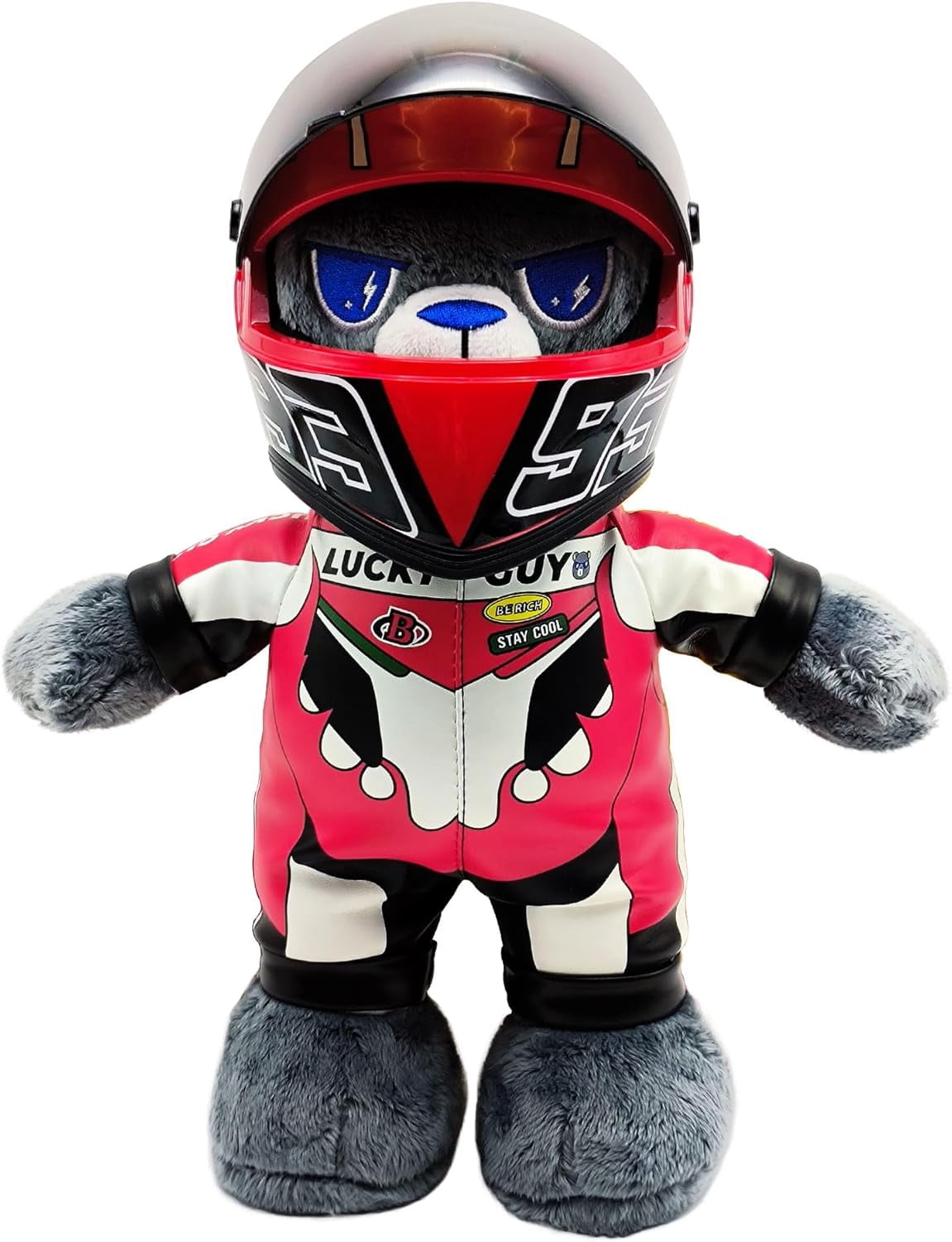 Motorcycle Bear Teddy Bear Doll with , Racing Bear, Bear, Blue Eyes, 12 ...
