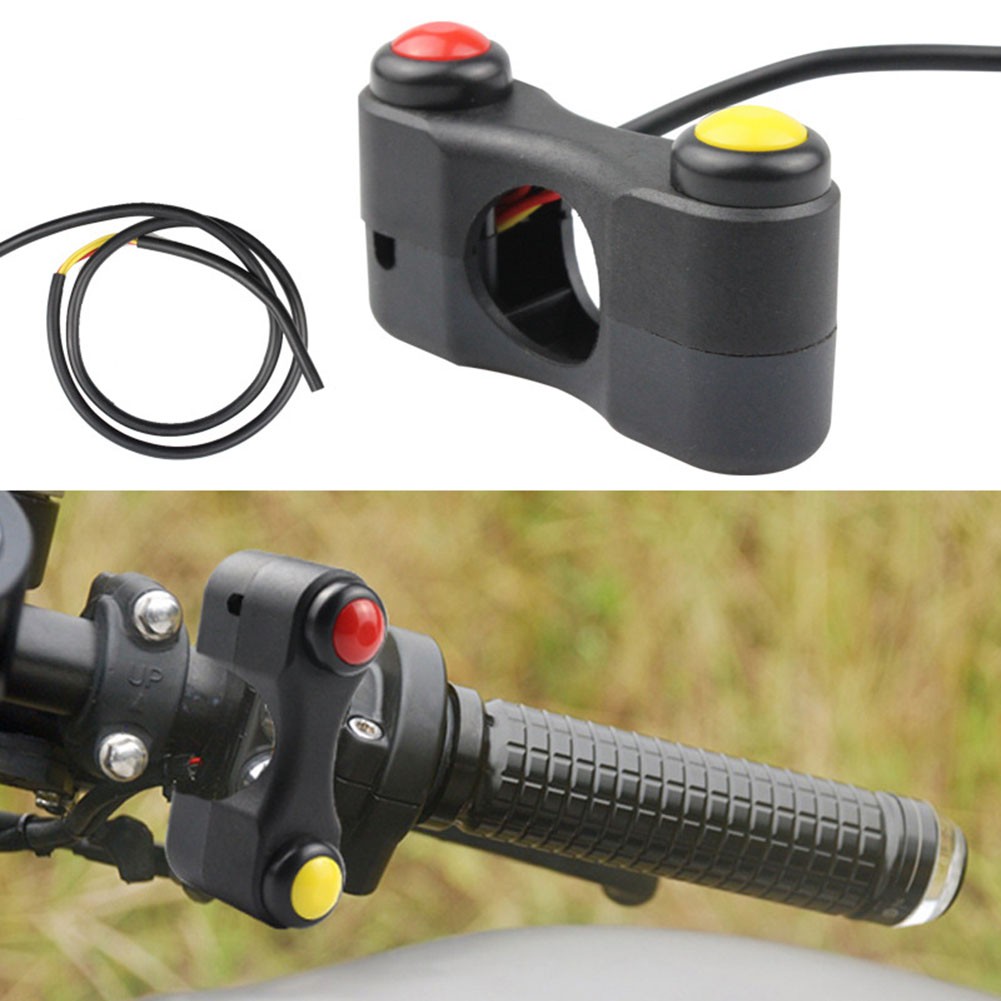 Motorcycle Bike Race Handlebar Mount Switch 2 Button(Red Yellow) Array 22mm - Walmart.com
