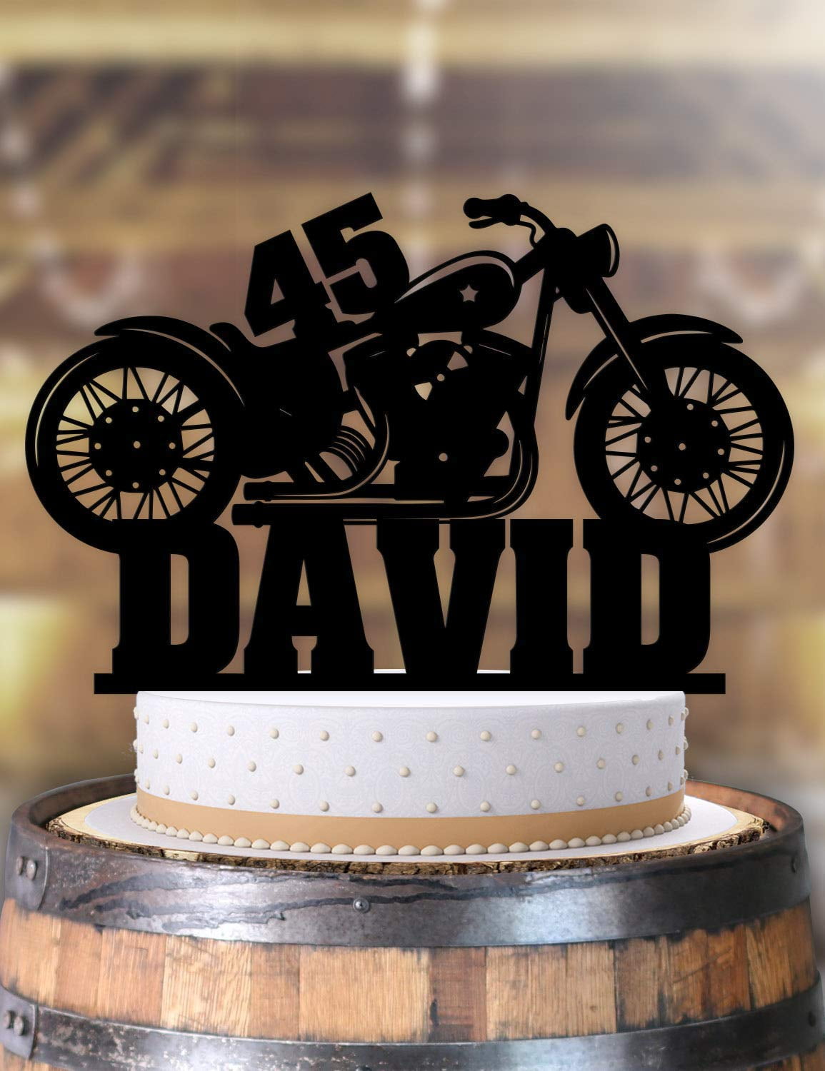 Motorcycle Biker Birthday Cake Topper Personalized - Walmart.com
