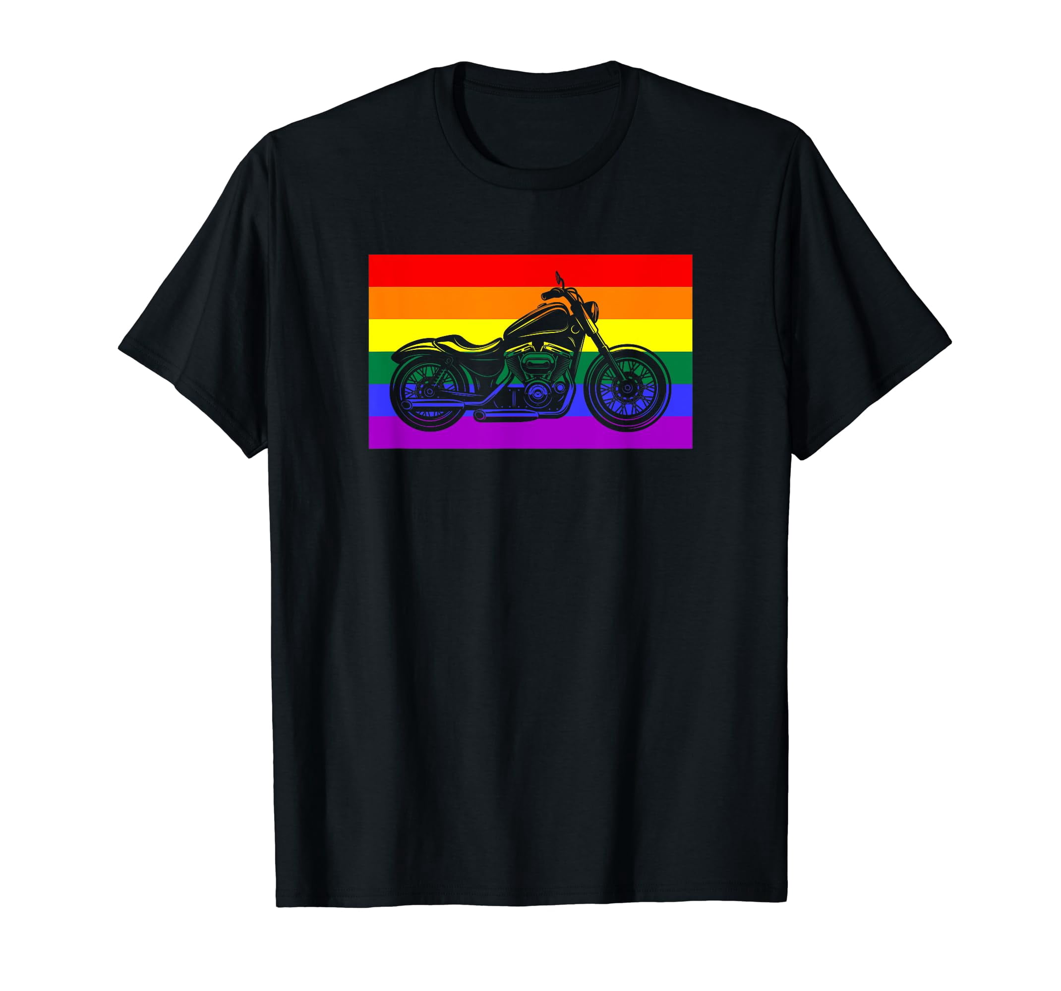 Motorcycle Biker Gay Pride Flag Rainbow LGBTQ Queer T-Shirt - Walmart.com