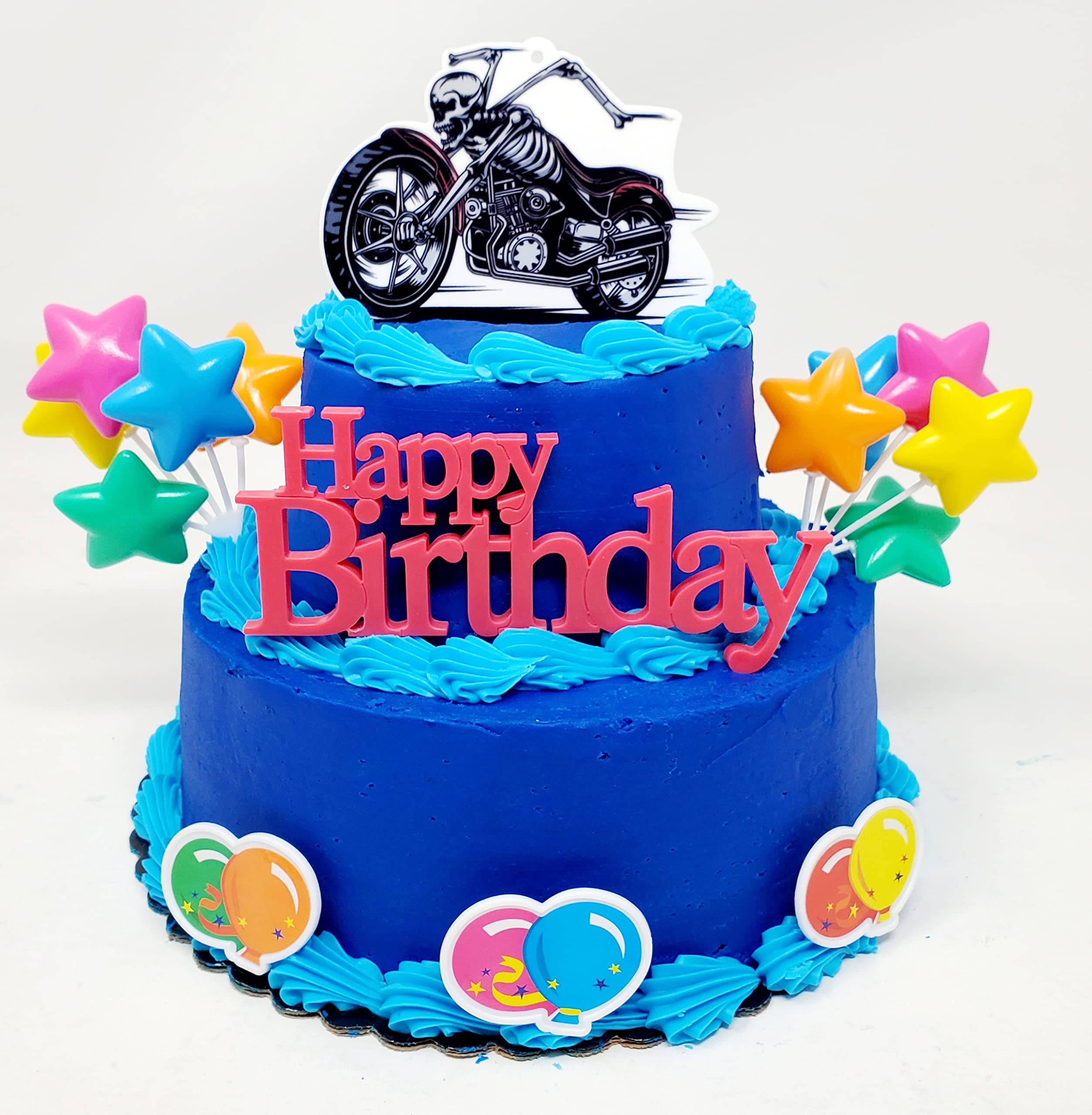 Motorcycle Biker HogEGSC Themed 7 Piece Birthday Cake Topper Set ...