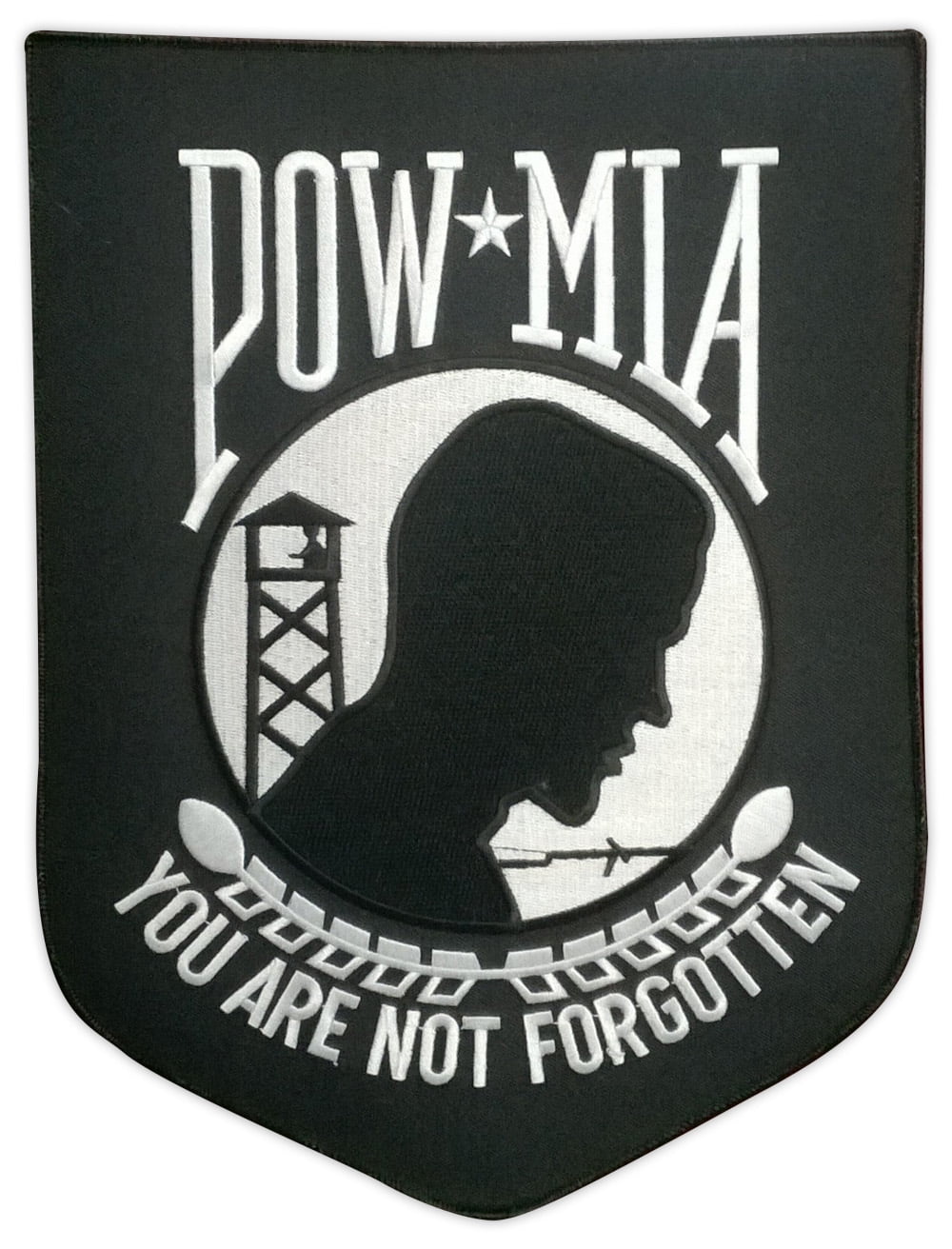 Motorcycle Biker Jacket Embroidered Back Patch - POW MIA You Are Not ...