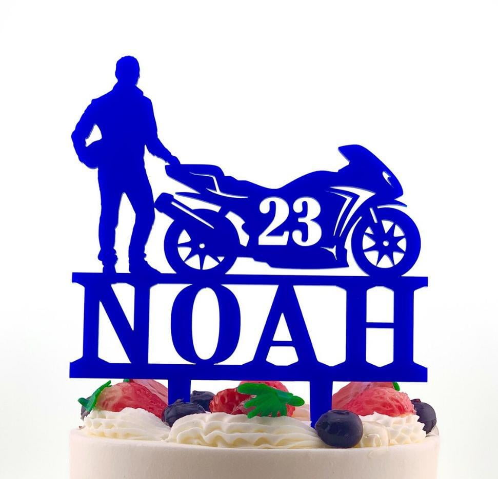 Motorcycle Birthday Cake Topper, Sport Motorbike Cake Topper ...