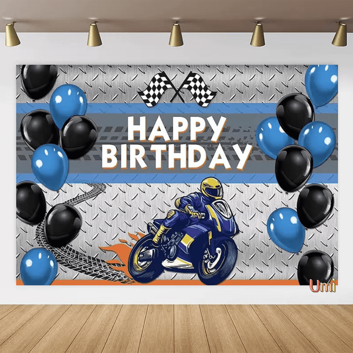 Motorcycle Birthday Party Theme Background Red and Black Off road ...
