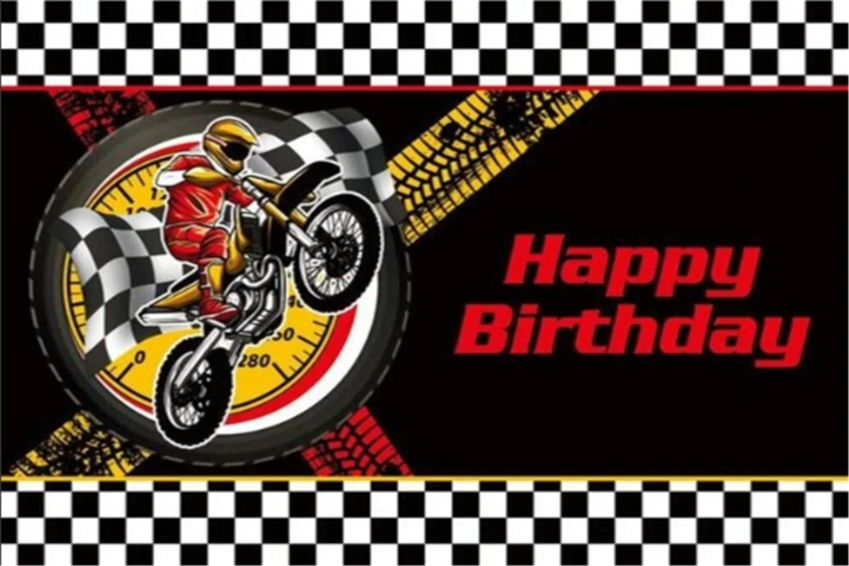 Motorcycle Birthday Photography Backdrop For Boy Motocross Racing ...