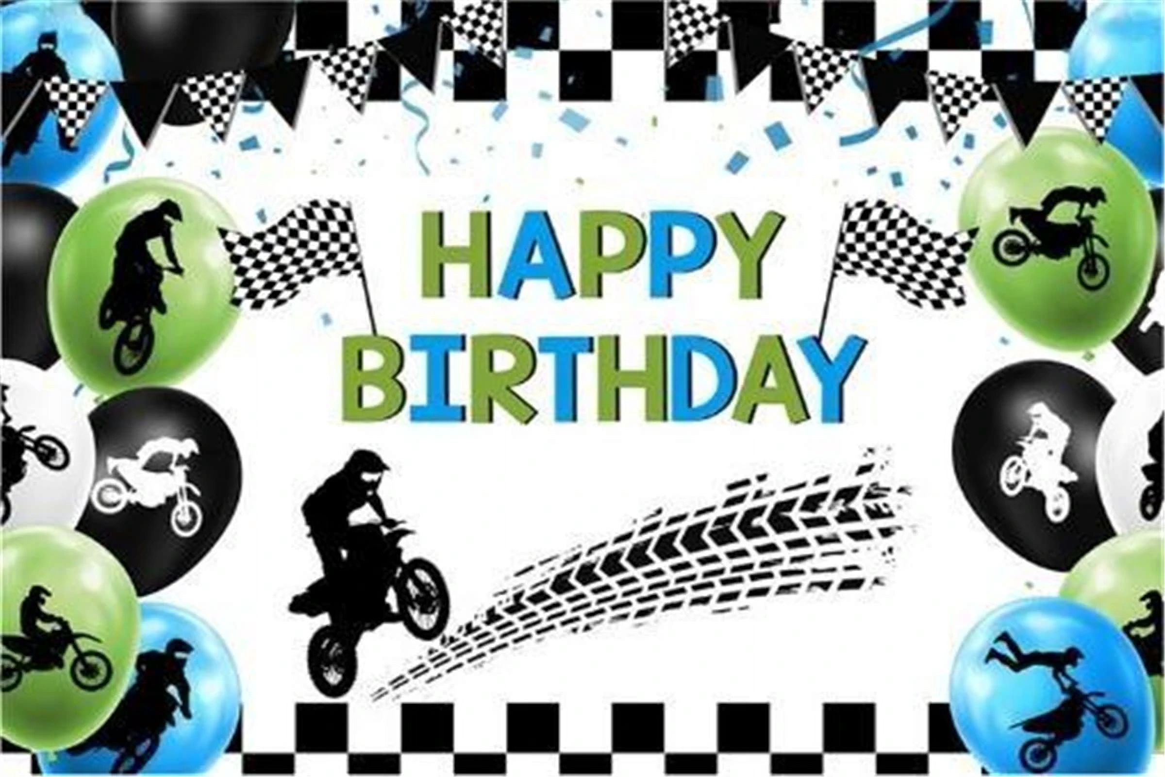 Motorcycle Birthday Photography Backdrop For Boy Motocross Racing ...
