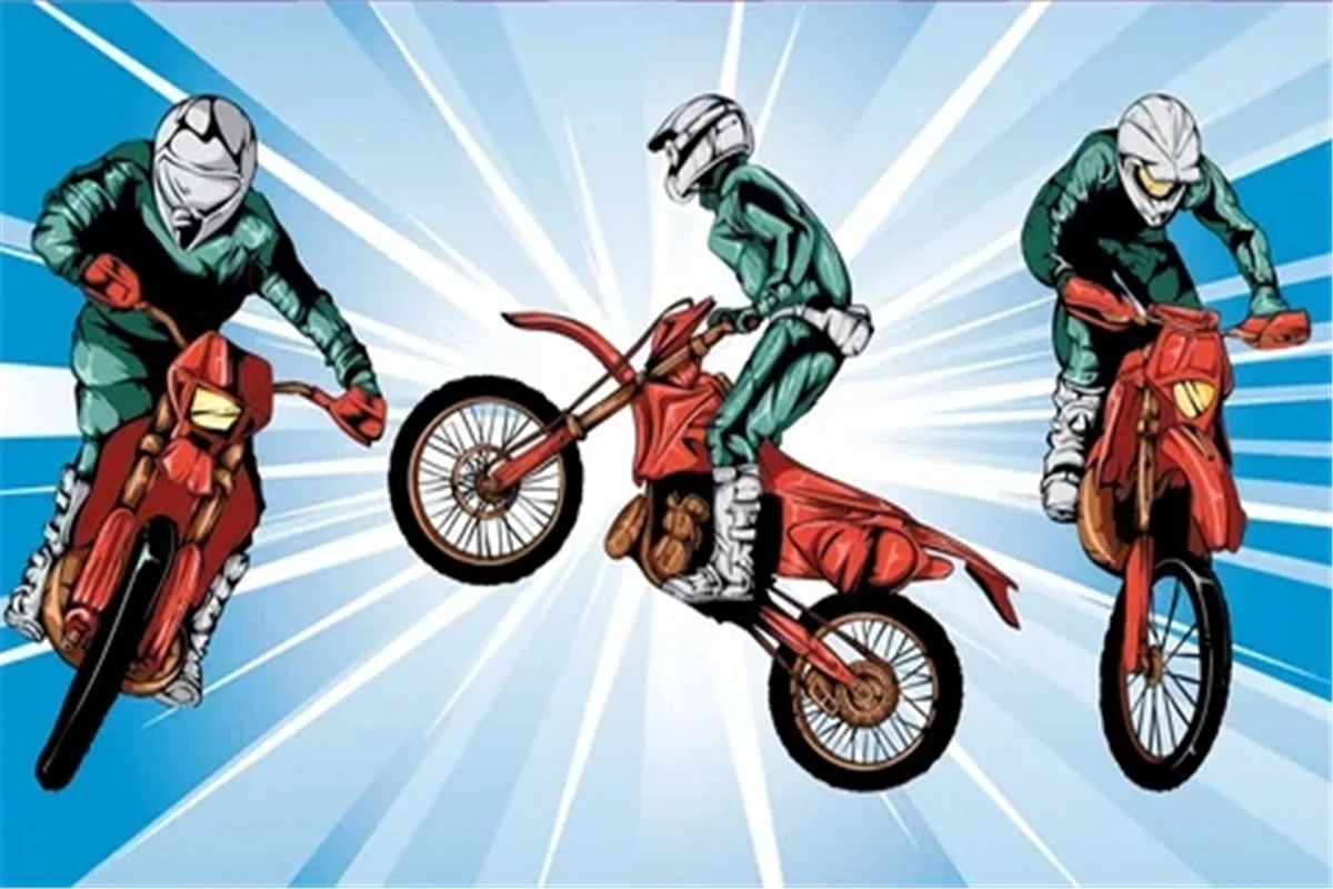 Motorcycle Birthday Photography Backdrop For Boy Motocross Racing ...