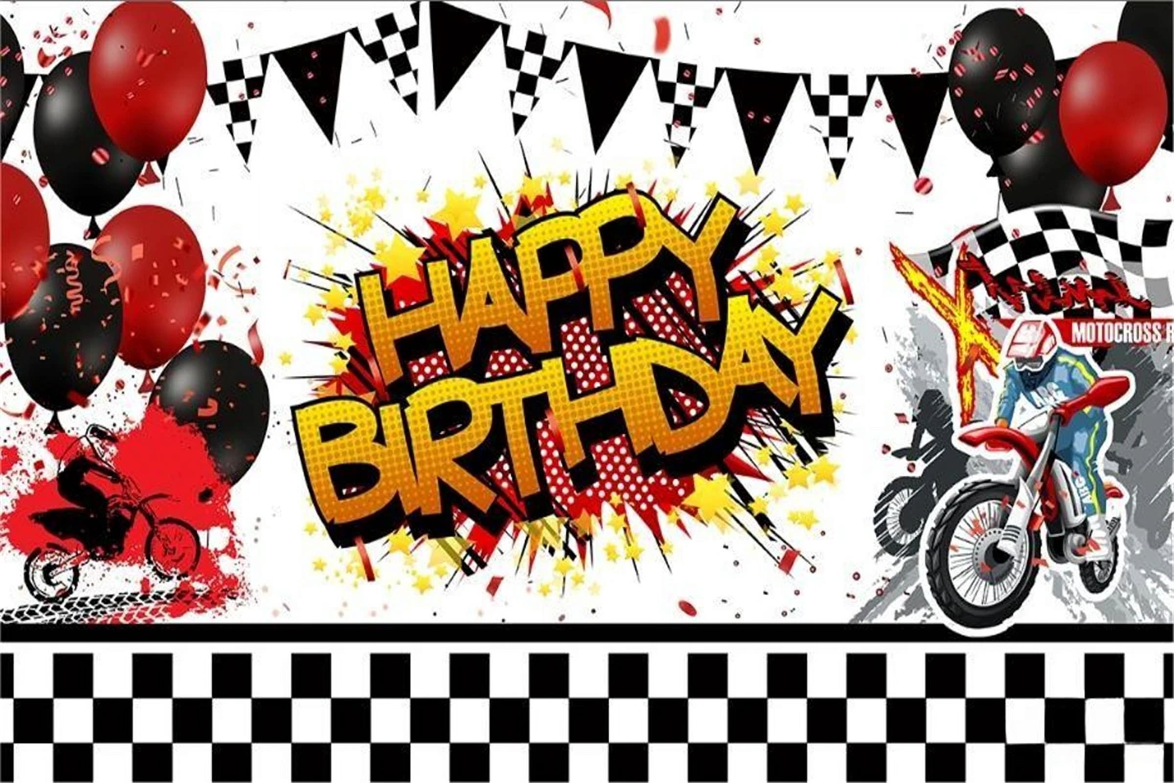 Motorcycle Birthday Photography Backdrop For Boy Motocross Racing ...