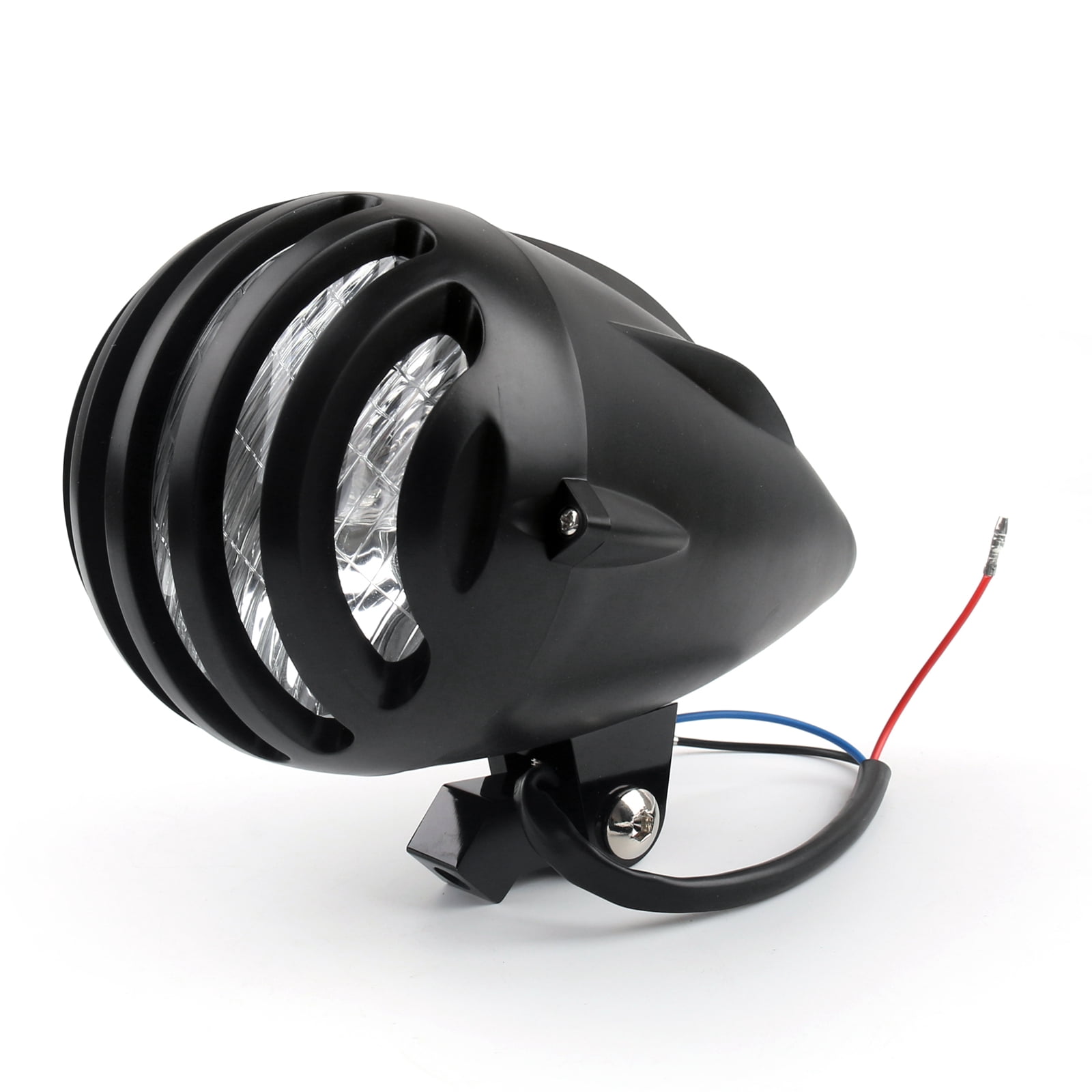 Motorcycle Black Bullet Headlight Lamp For Cafe Racer Bobber Chopper ...