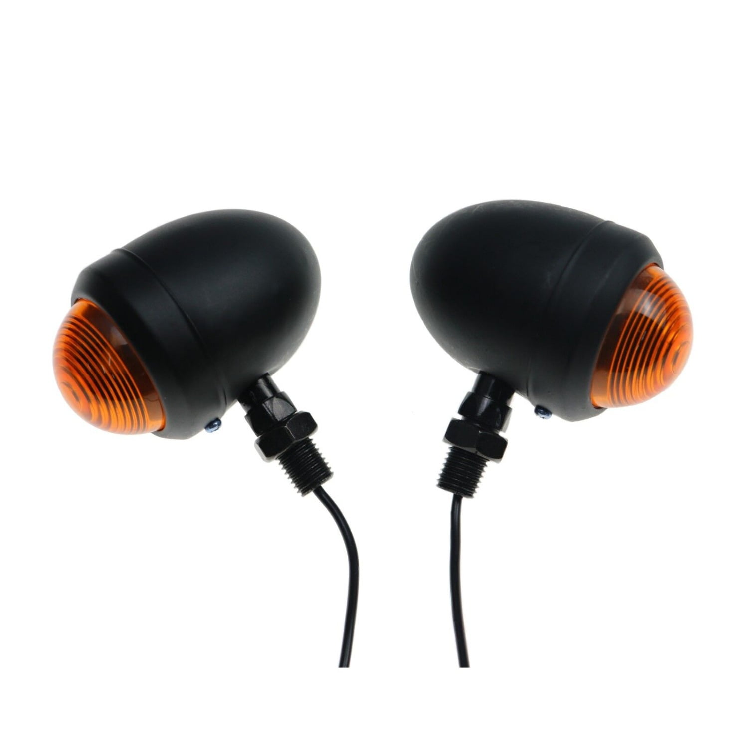 Motorcycle Black Bullet Turn Signals Indicator Light Cruiser Chopper ...