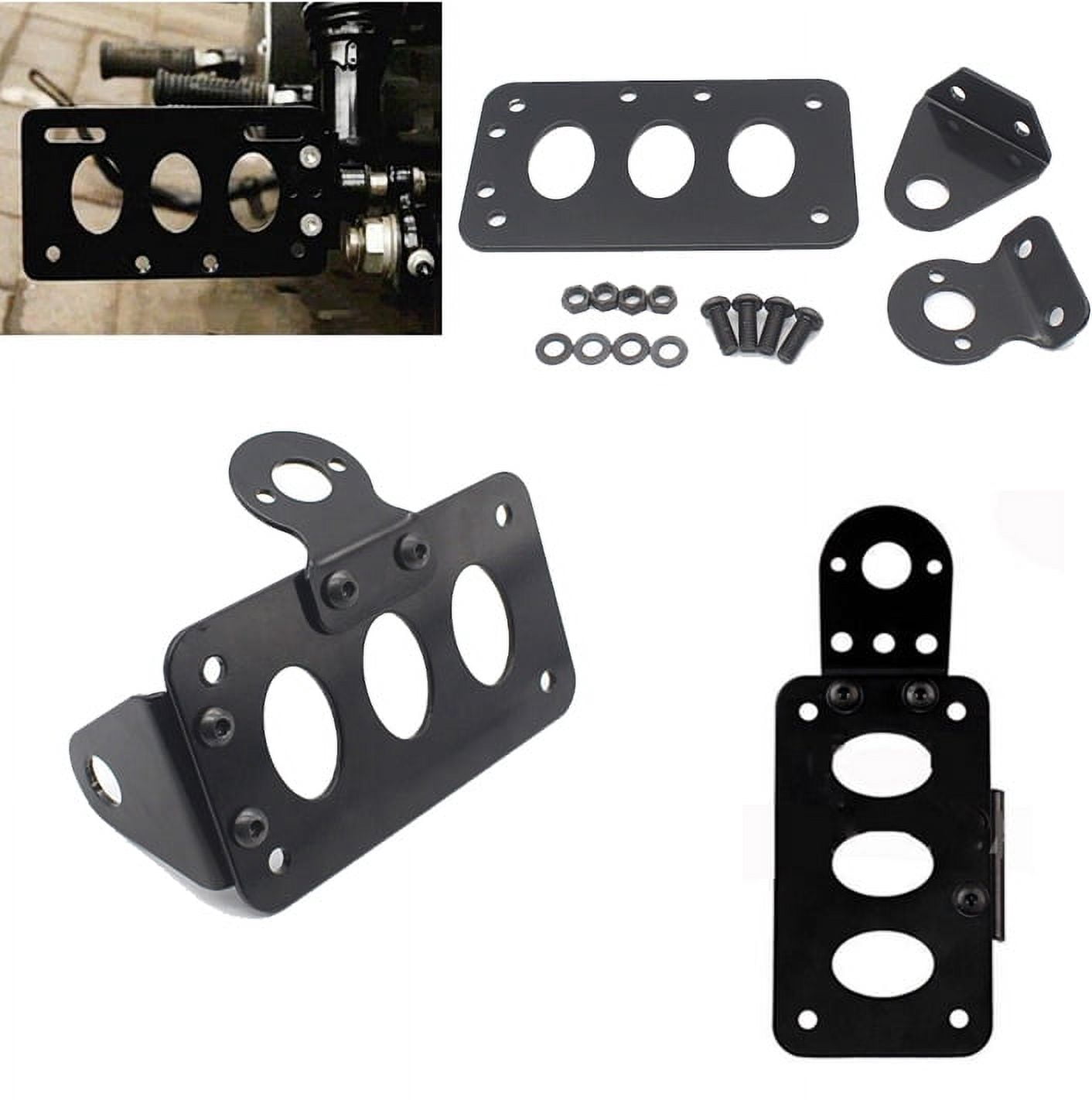 Motorcycle Black Side Mount License Plate Bracket for Harley Chopper ...