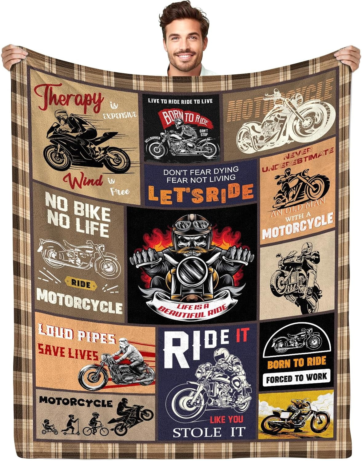 Motorcycle Blanket Gifts Blankets for Motorcycle Lovers Blanket ...