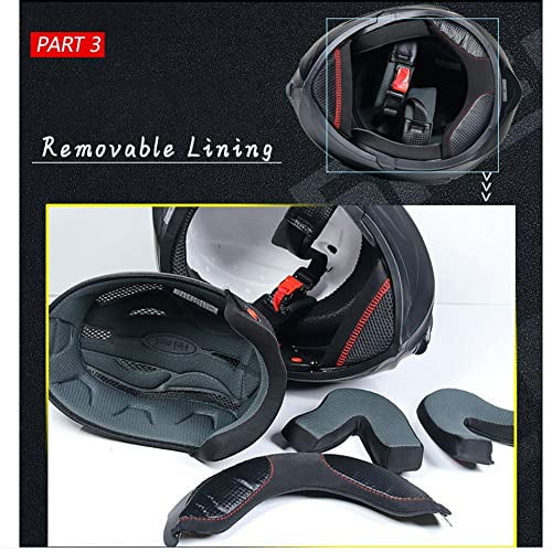 Motorcycle Bluetooth Helmets,Full Face Flip Up Dual Visors Modular ...