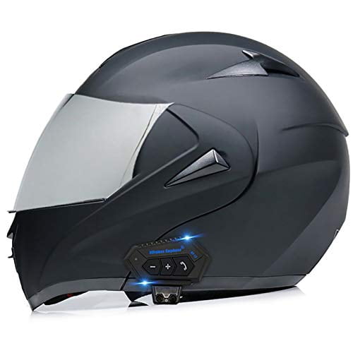 Motorcycle Bluetooth Helmets,Full Face Flip Up Dual Visors Modular ...