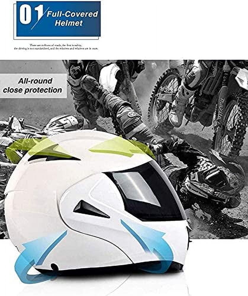 Motorcycle Bluetooth Helmets,Full Face Flip Up Dual Visors Modular ...