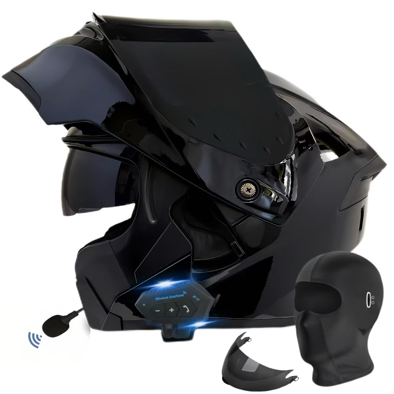 Motorcycle Bluetooth Modular Helmet, DOT Approved Flip Up Full Face ...