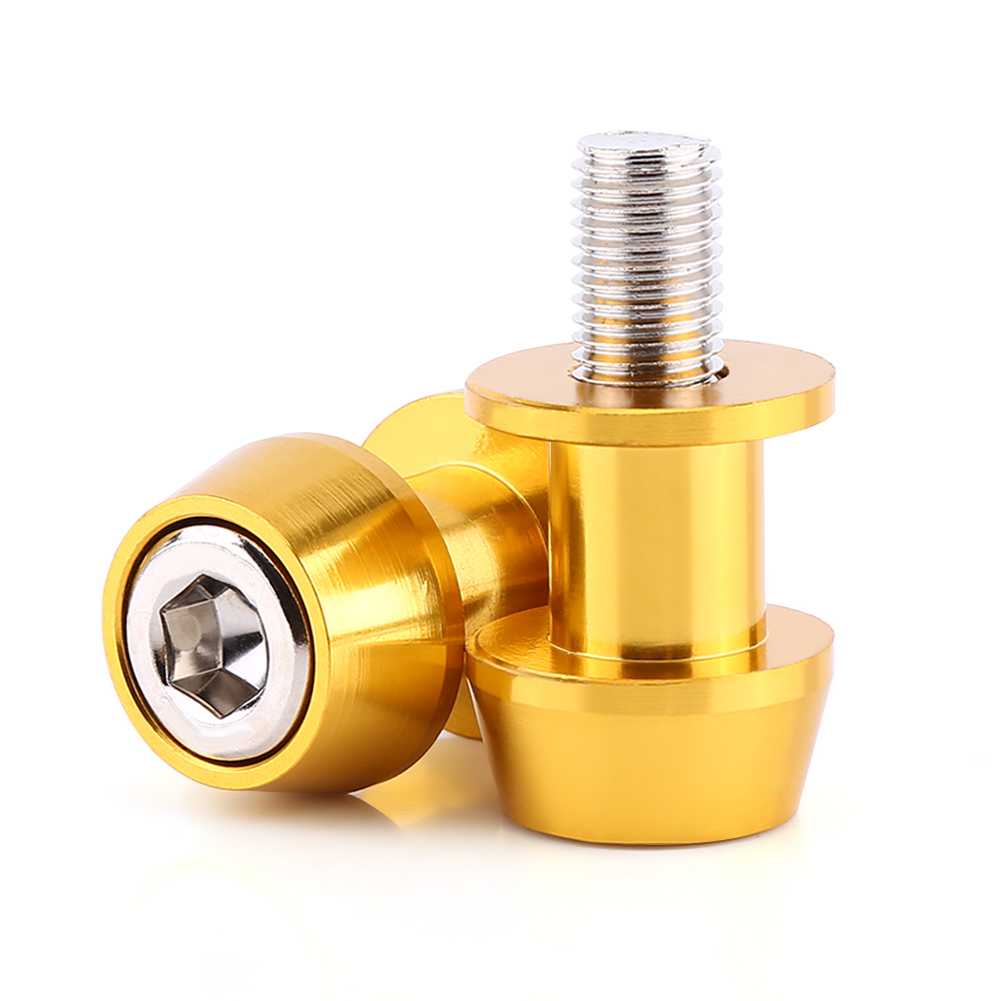 Motorcycle CNC Aluminium Alloy Swing Arm Spool Sliders Stand Swingarm Bobbins(10mm, Gold ...