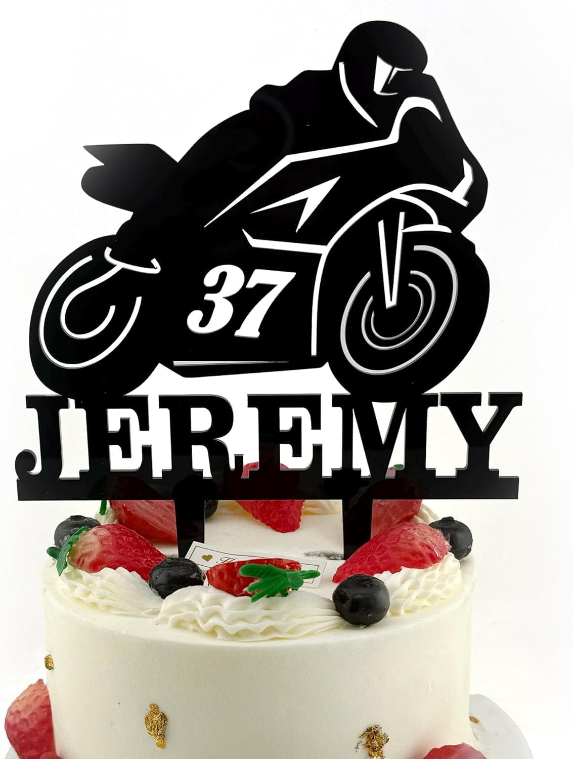 Motorcycle Cake Topper – Sport Bike Birthday Decoration, Personalized ...