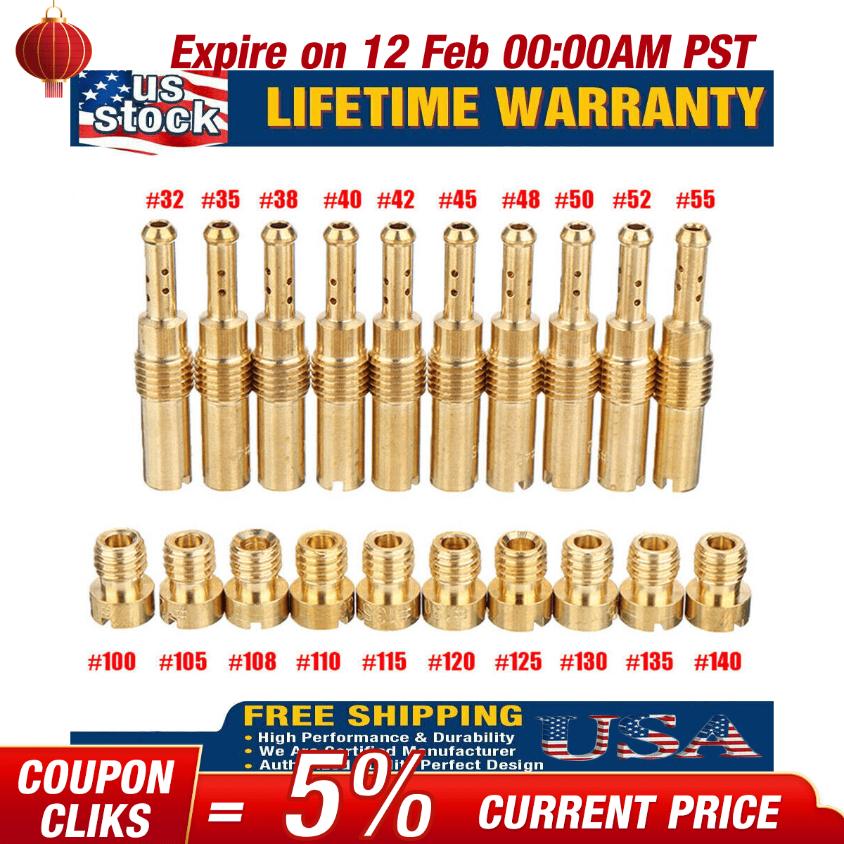 Motorcycle Carburetor Main Jet Kit Set Slow/Pilot Jet Main for PWK PE ...