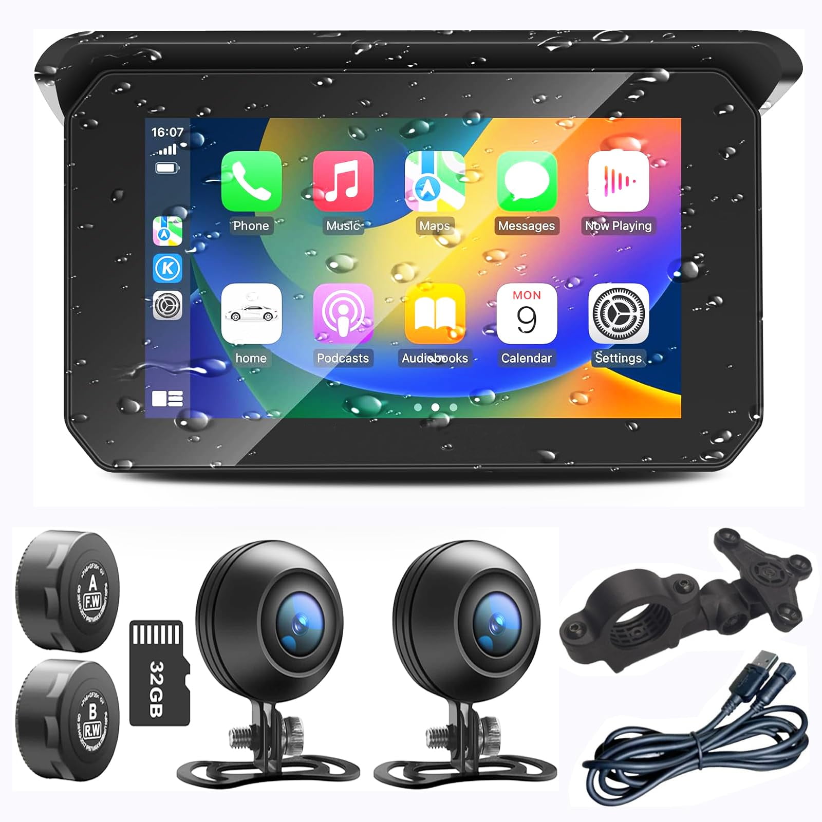 Motorcycle Carplay and Android Auto Waterproof 5-inch Touch Screen ...