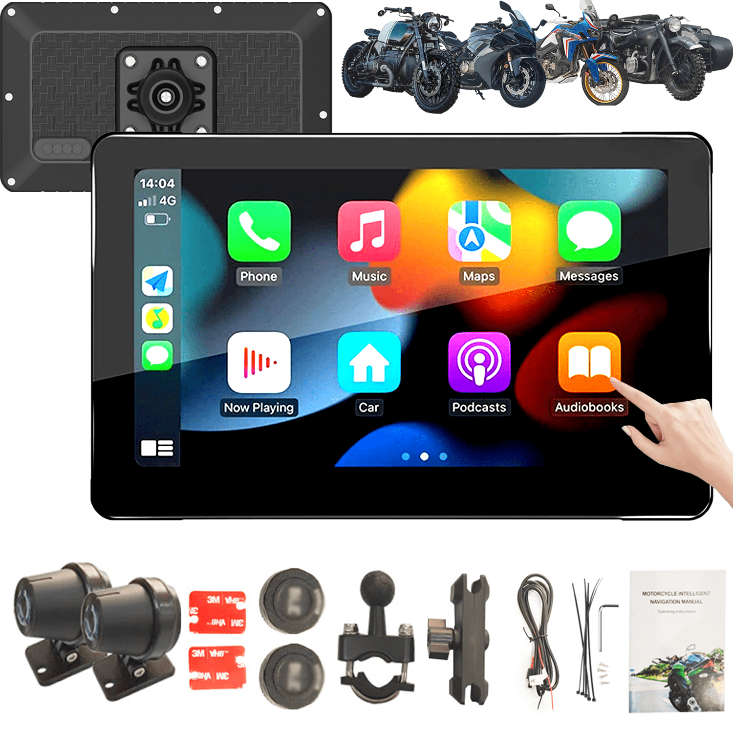 Motorcycle Carplay,Motorcycle Dash Cam,Motorcycle Front And Rear Camera ...