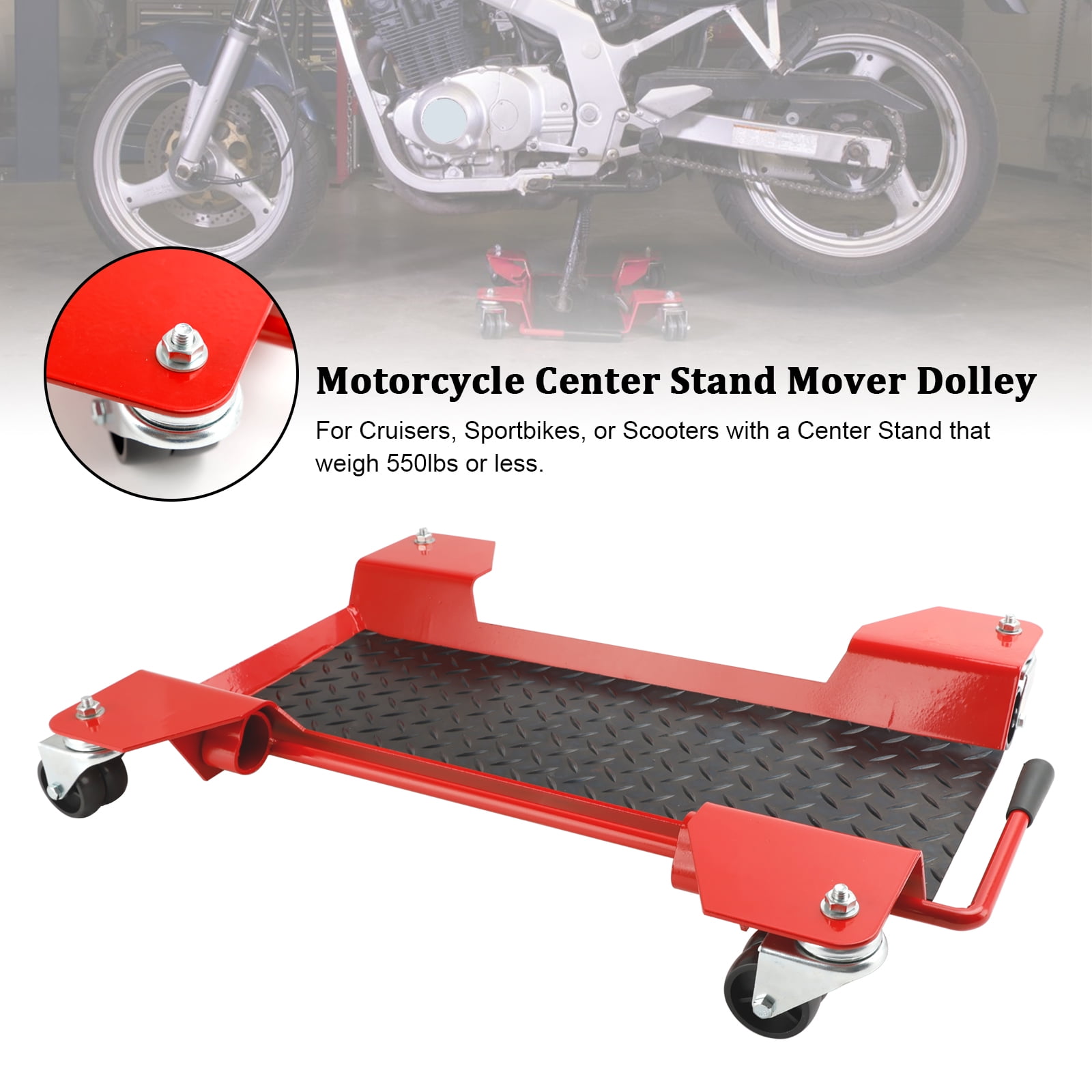 Motorcycle Centre Stand Moving Dolly Trolley Platform 360 Degree ...