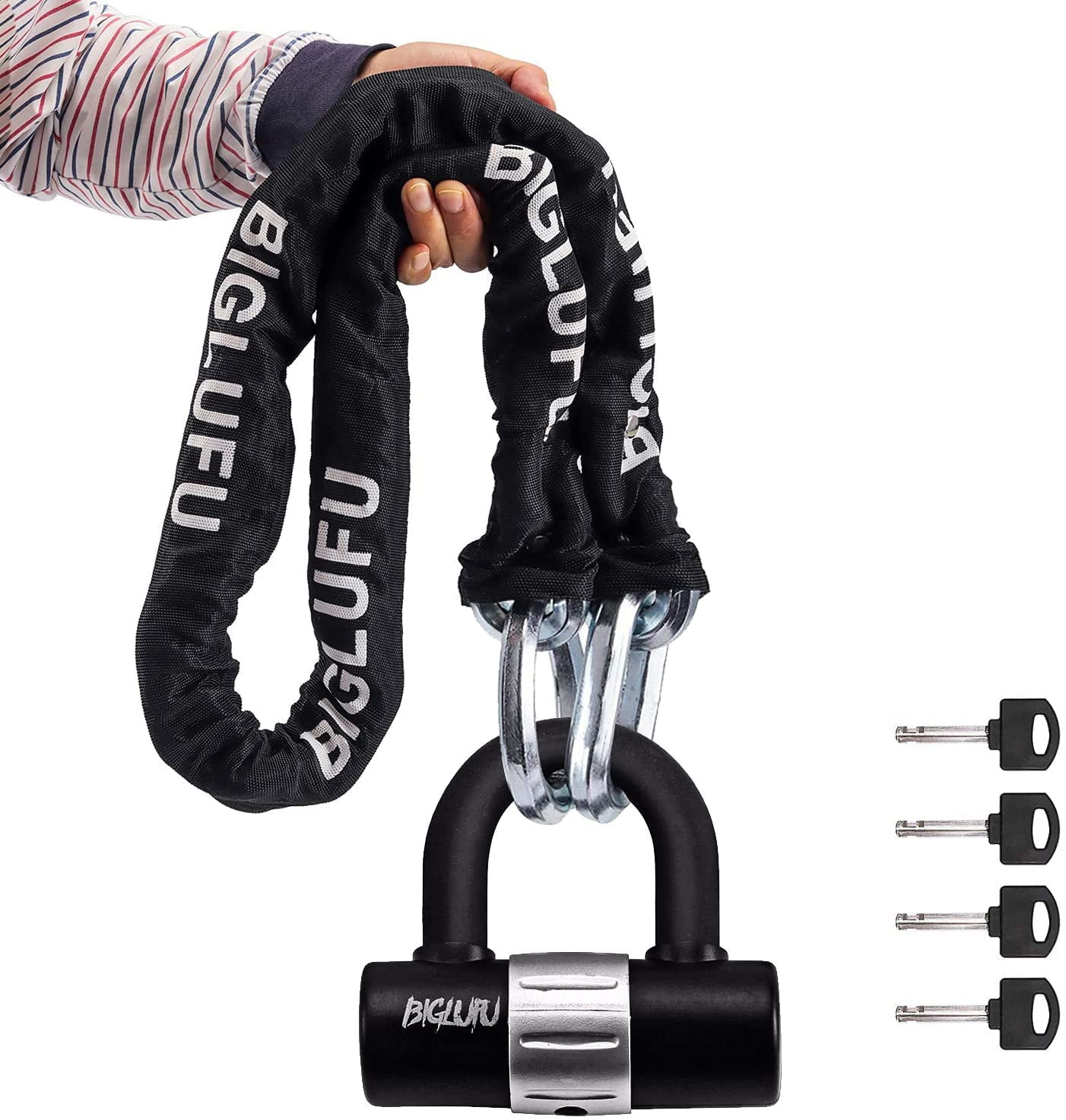 Motorcycle Chain Locks, Heavy Duty Security Chains, 100cm Long, Cut ...