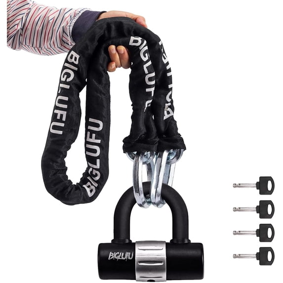 Motorcycle Chain Locks, Heavy Duty Security Chains, 100cm Long, Cut ...