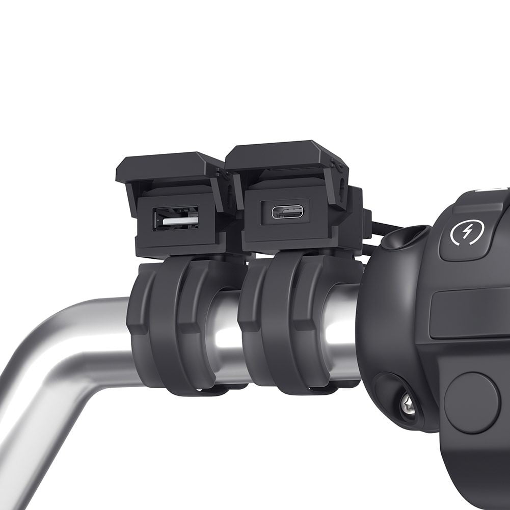 Motorcycle Charger 2in1 Adaptors Waterproof Handlebar Mounting Bracket ...