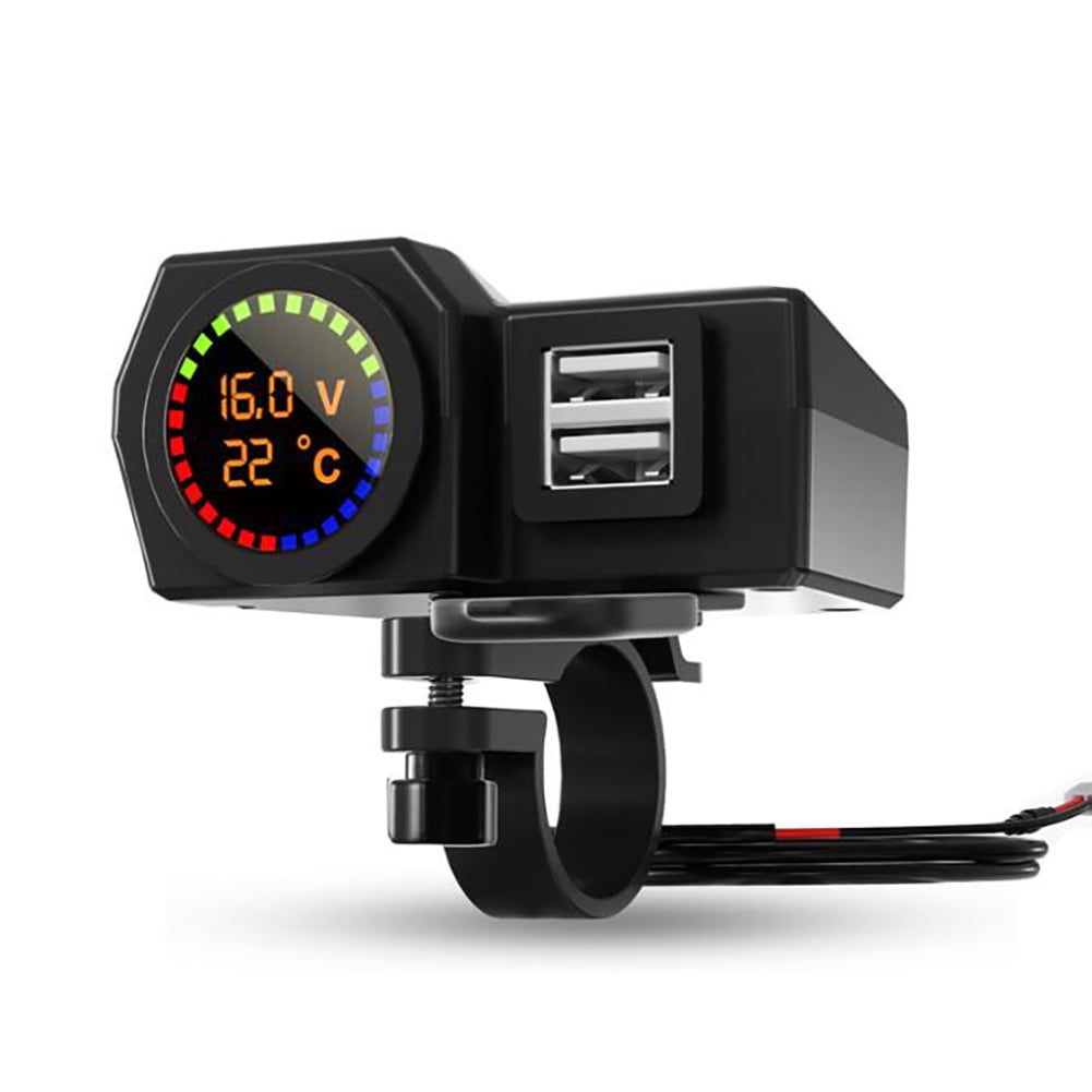 Motorcycle Charger Waterproof Motorcycle 5V 3.4A Dual USB Charger and ...