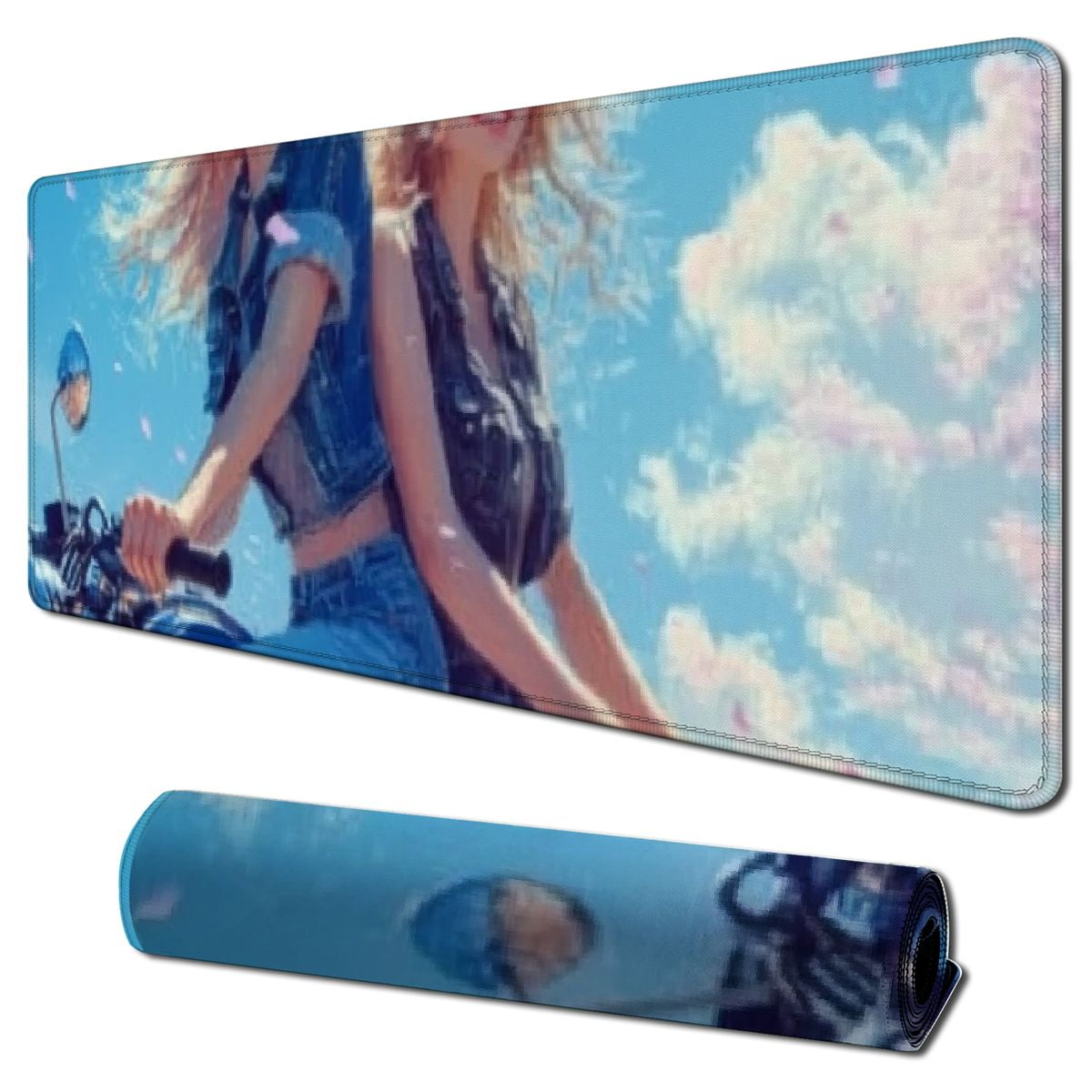 Motorcycle Cherry Blossom Tree Large Mouse Pad Gaming Mousepad Desk Pad ...