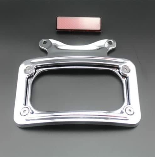 Motorcycle Chrome Laydown Curved License Plate Bracket Tag Holder for ...