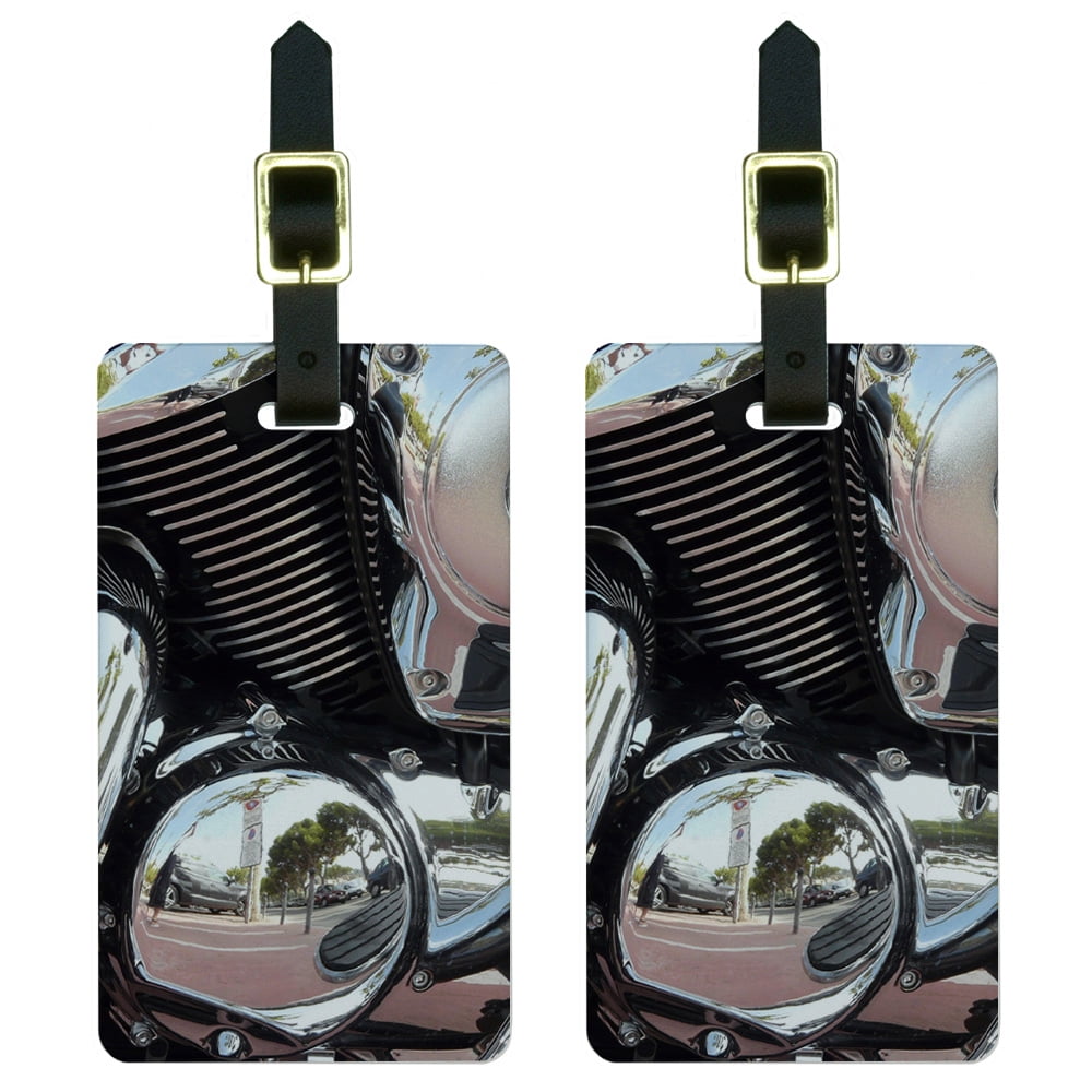 Motorcycle Chrome Luggage Tags Suitcase Carry-On ID, Set of 2 - Walmart.com