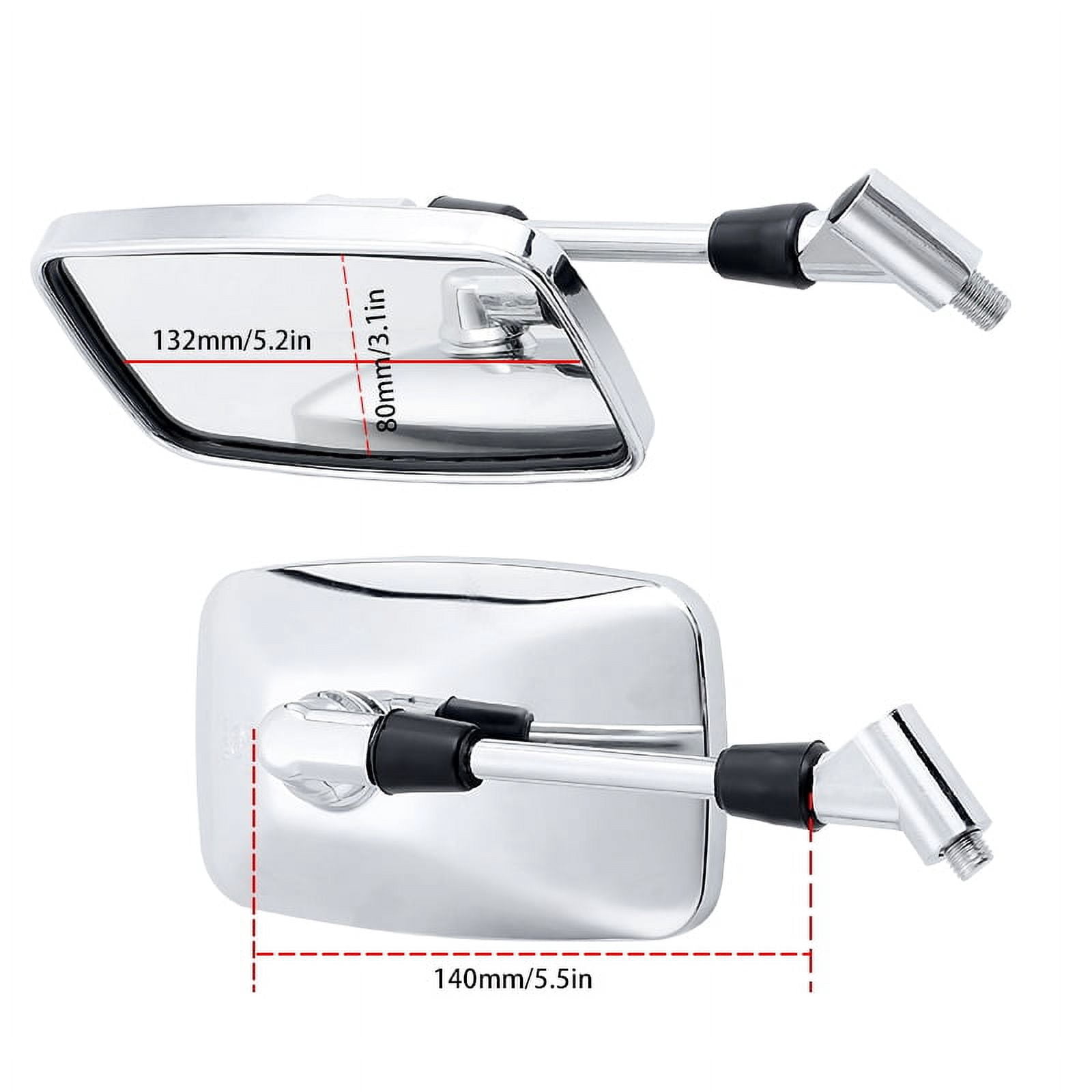 Motorcycle Chrome Rectangle Rearview Mirrors For Honda Rebel 250 300 ...