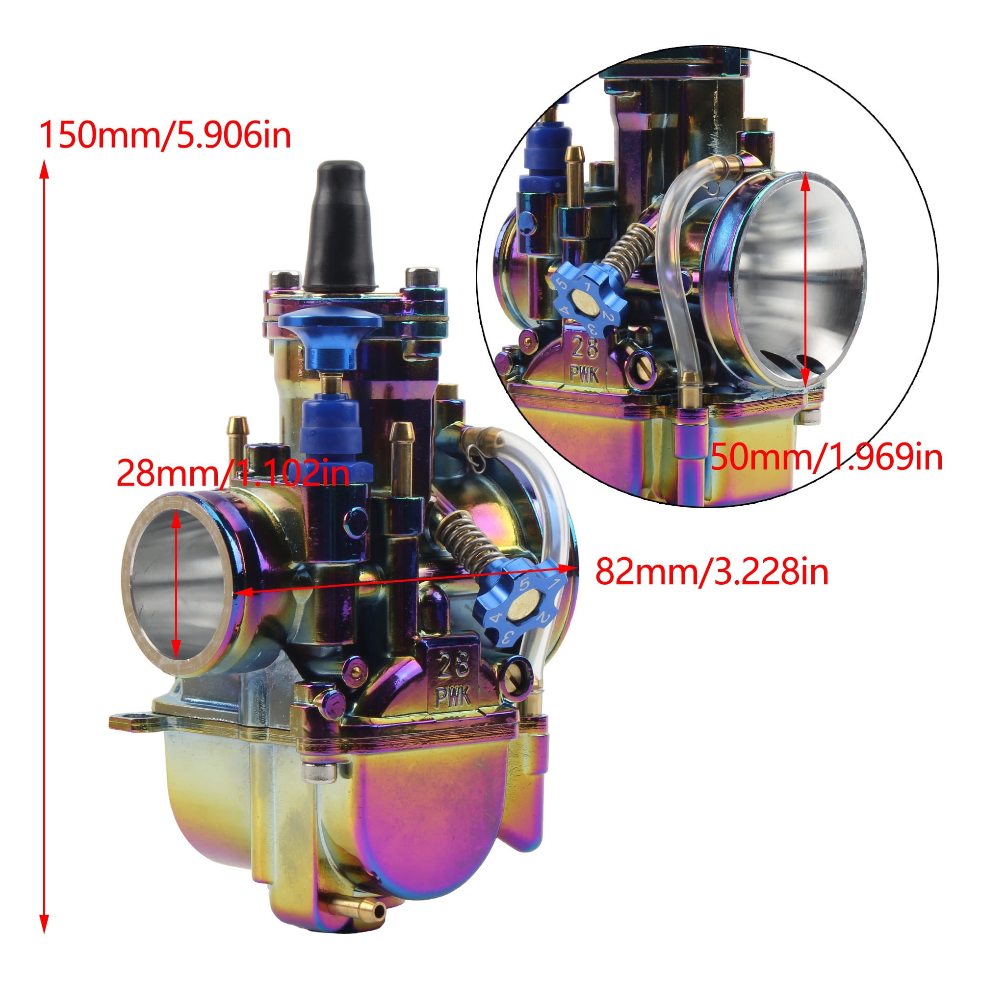 Motorcycle Colorful PWK Carburetor 2/4T Engine Scooters Dirt Bike ATV 28 30 32 34mm with Power ...