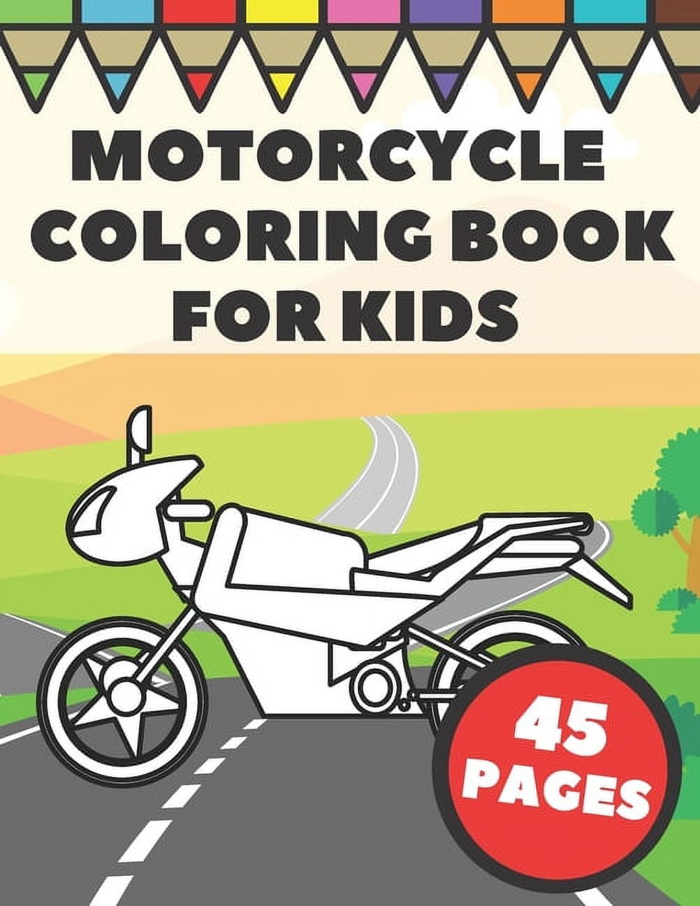 Motorcycle Coloring Book For Kids: Big and Simple Images with Cool ...