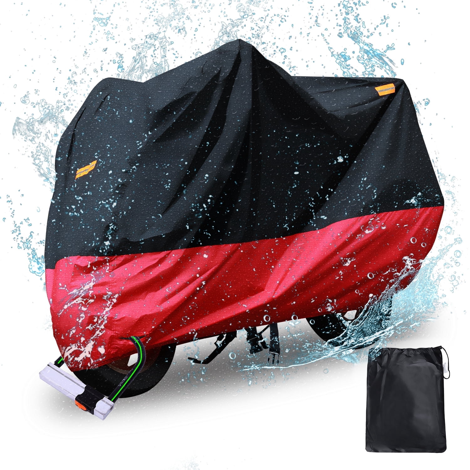 Motorcycle Cover, All Weather Outdoor Waterproof Night Protection with ...