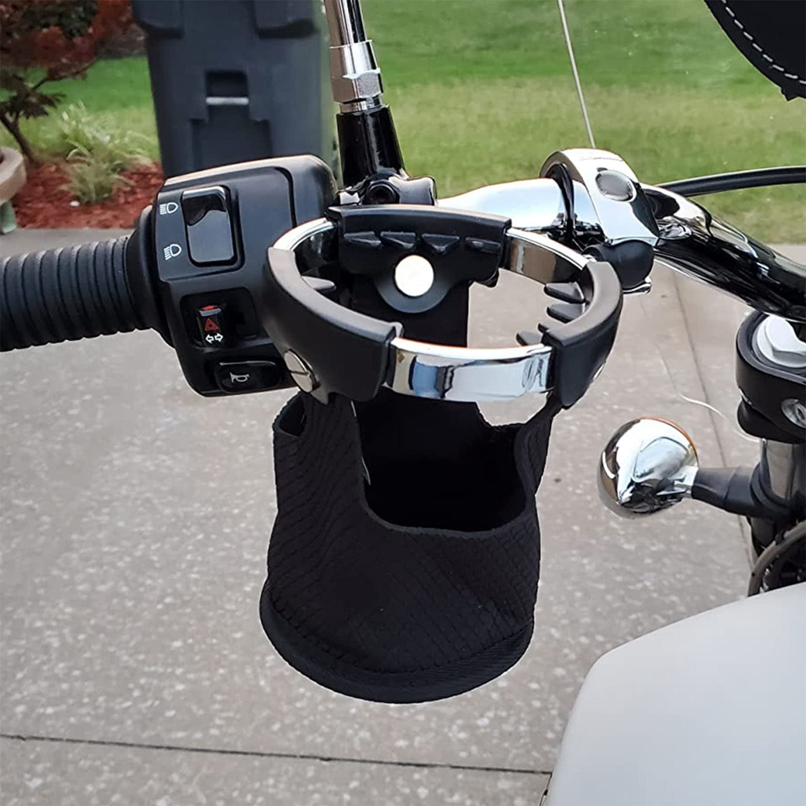 Motorcycle Cup Holder Motorcycle Cup Holder Chrome Metal + Neoprene Cup ...