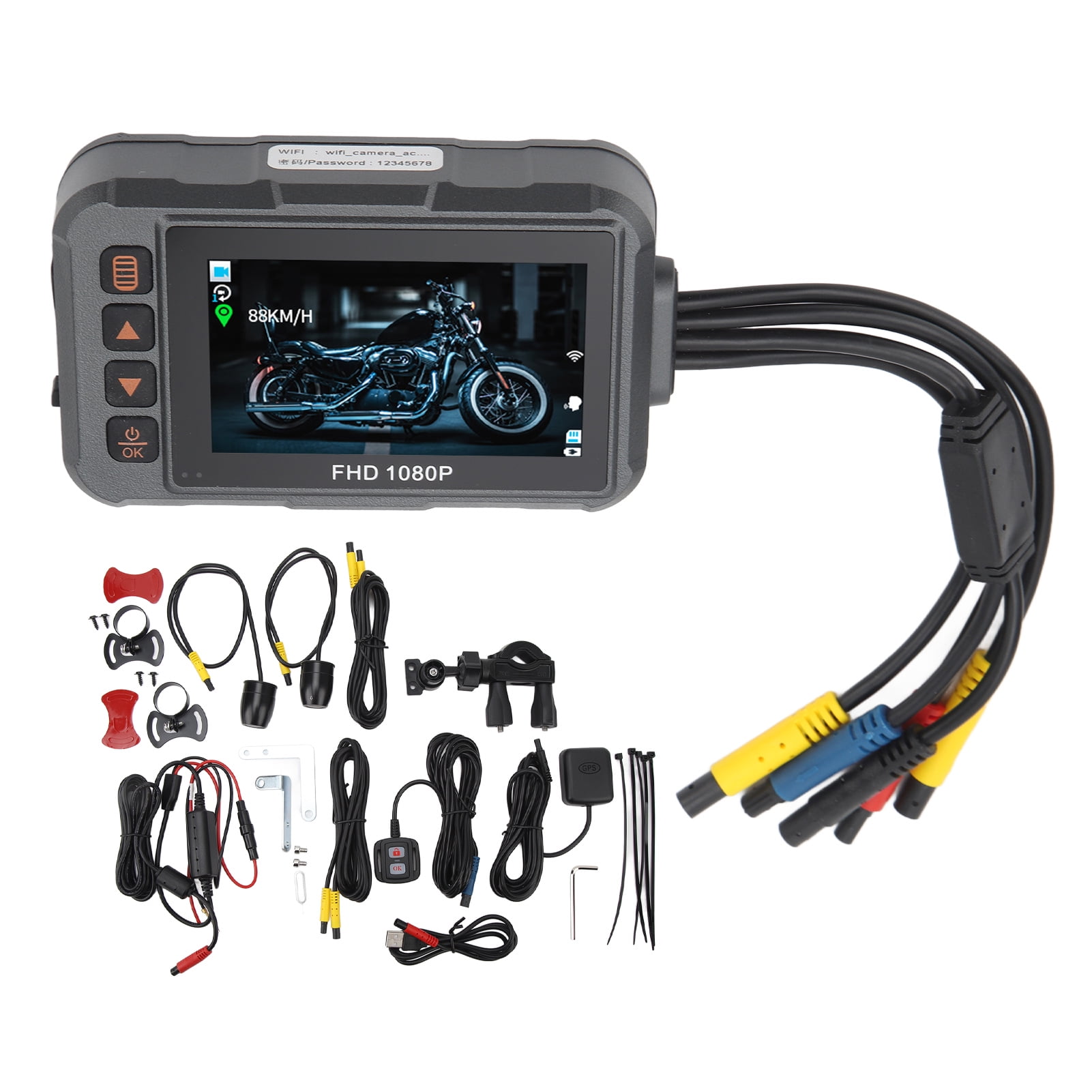 Motorcycle Dash Cam Waterproof Clear Video Recording 3 Inch Parking ...