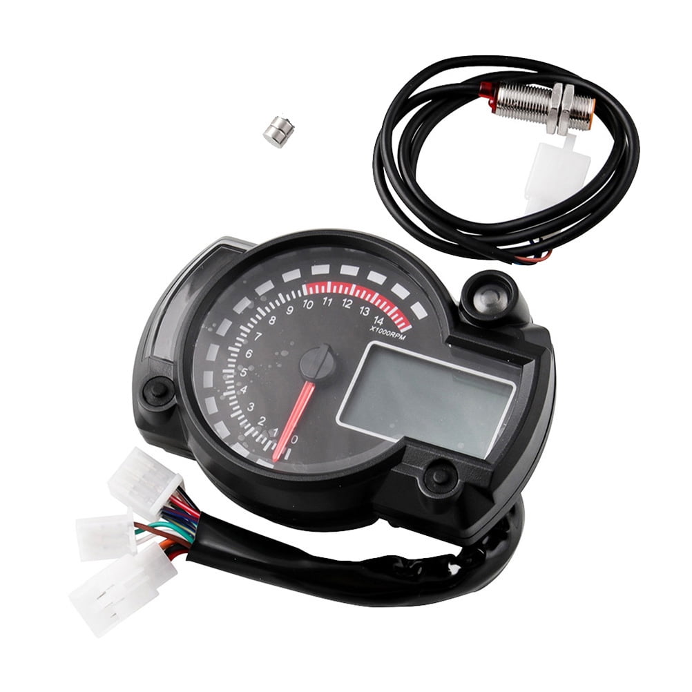 Motorcycle Digital Speedometer 7 Color Backlight Display Odometer ...